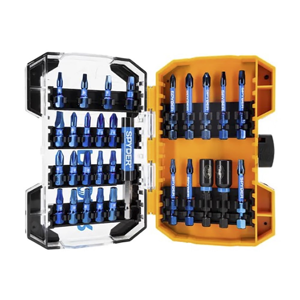 Spyder Mach-Blue® 30-Piece 1-Inch and 2-Inch Impact Driver Bit Set ...