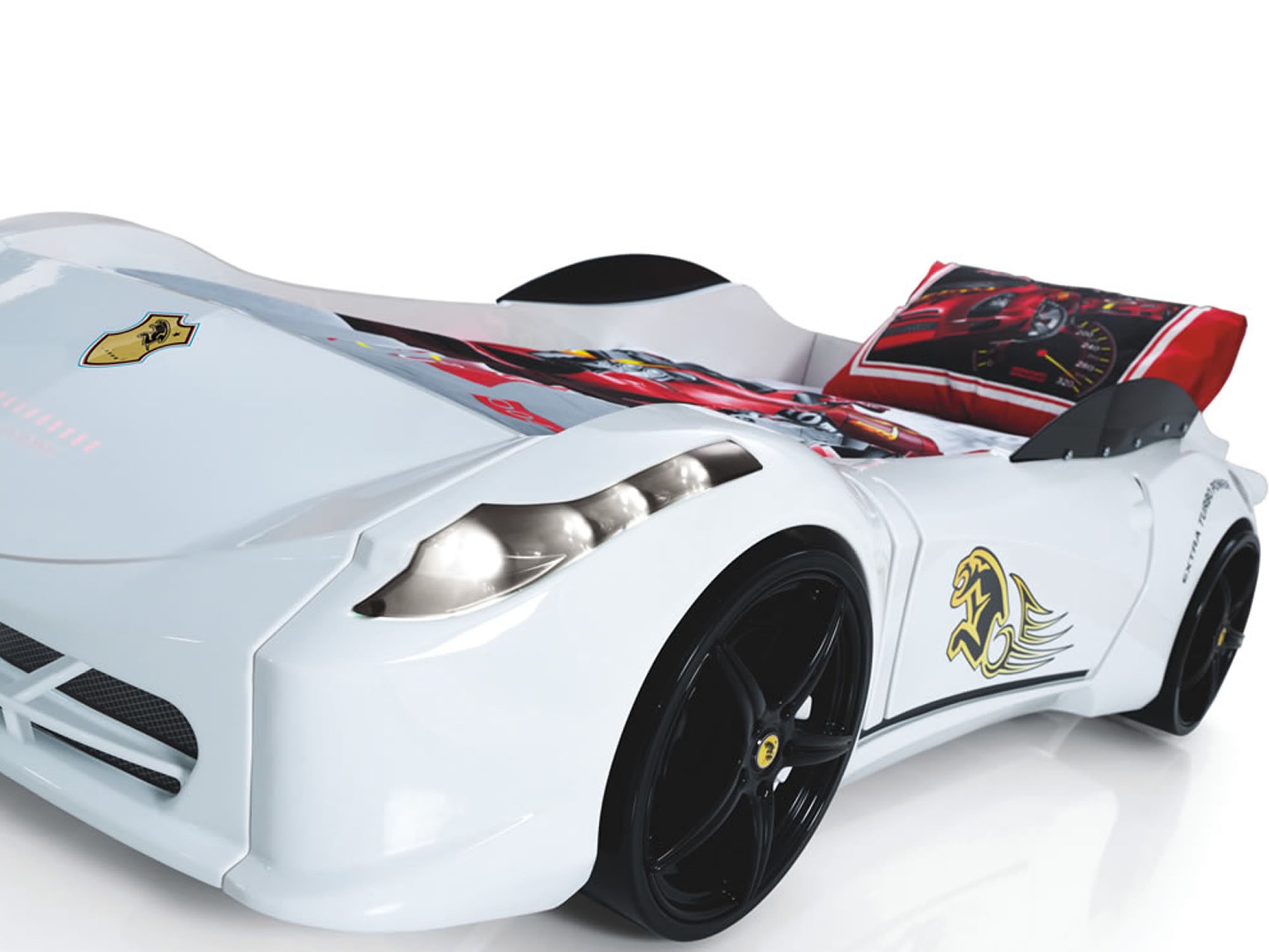 Spyder Twin Race Car Bed With LED Lights & Sound FX, Kids' Racecar ...