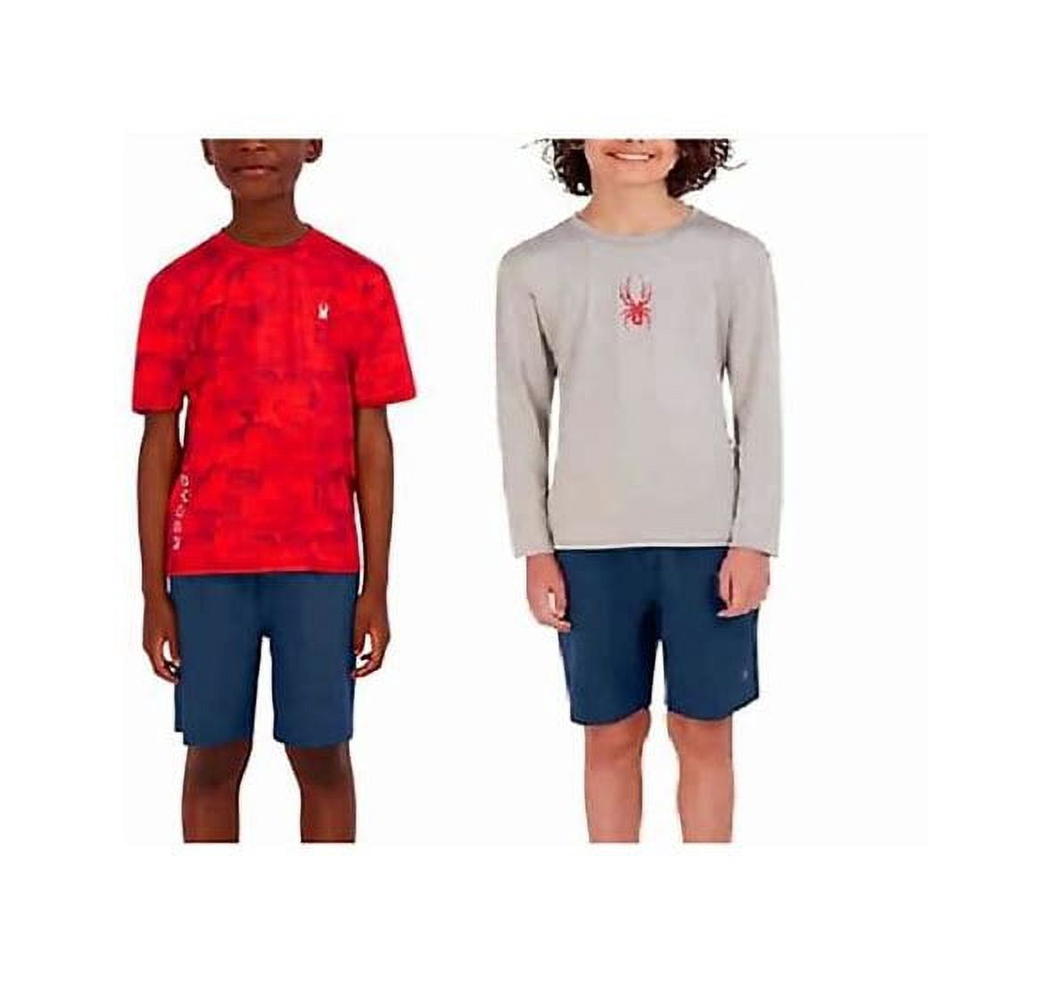 Spyder Youth Swim Tee and Shorts Set, 3-Piece, Red, Medium 10/12 ...