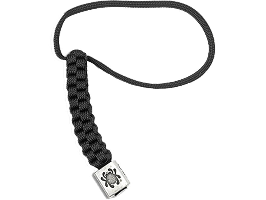 Spyderco Box-Weave Lanyard with Square Pewter Bead, Black Nylon ...