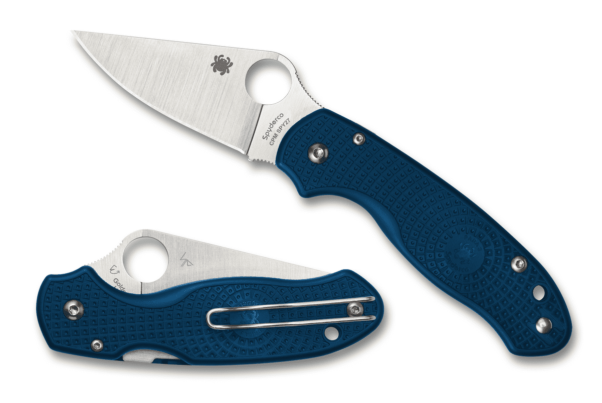 Spyderco Para 3 Cobalt Blue Folding Knife with Compression Lock ...