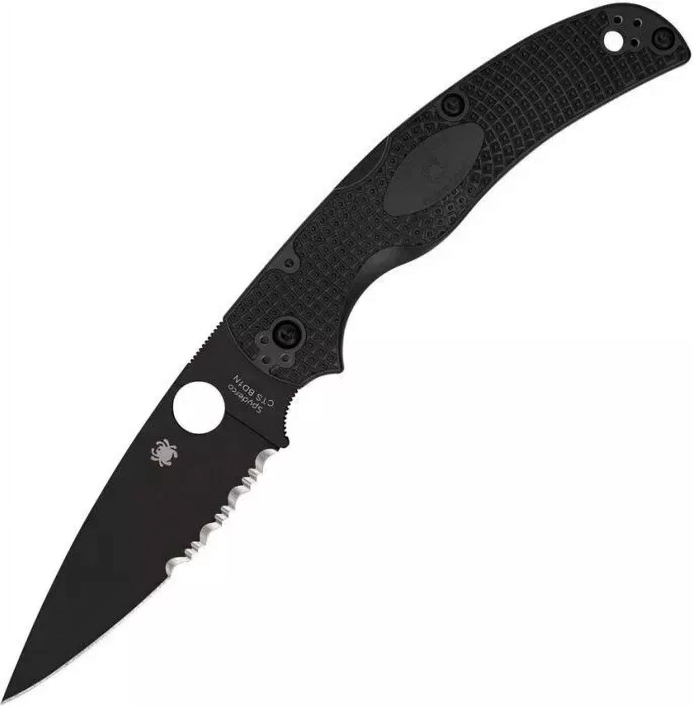 Spyderco Native Chief Black Blade Lightweight CombinationEdge Folding 4 ...