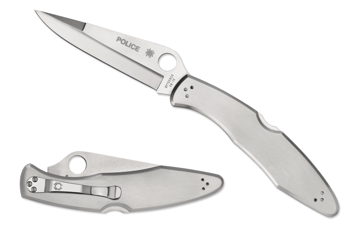 Spyderco Police Folding Knife 4.125" Drop Point VG-10 Stainless Steel ...