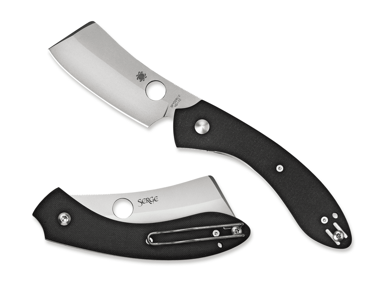 Spyderco Roc Folding 3.07" VG10 Bead Blast Cleaver Style Blade, Black ...