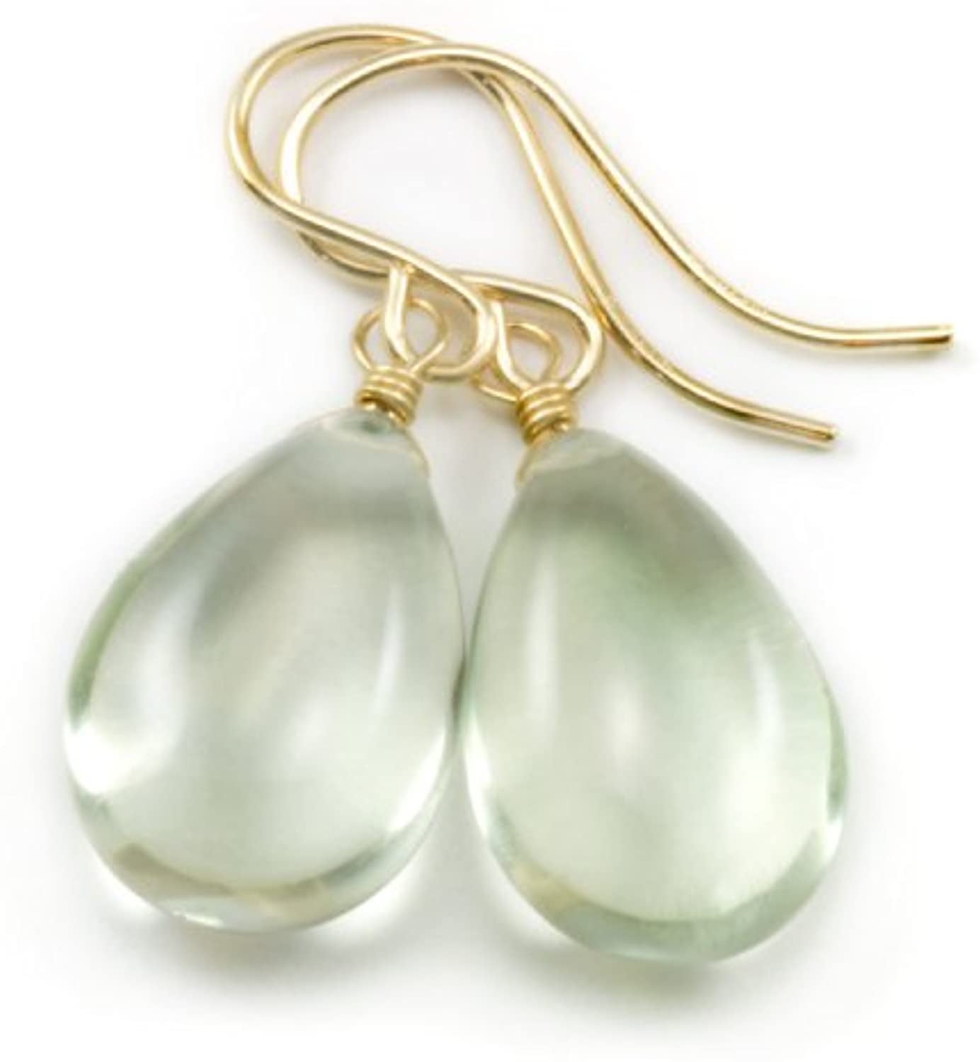 Spyglass Designs 14k Yellow Gold Green Simulated Prasiolite Earrings ...