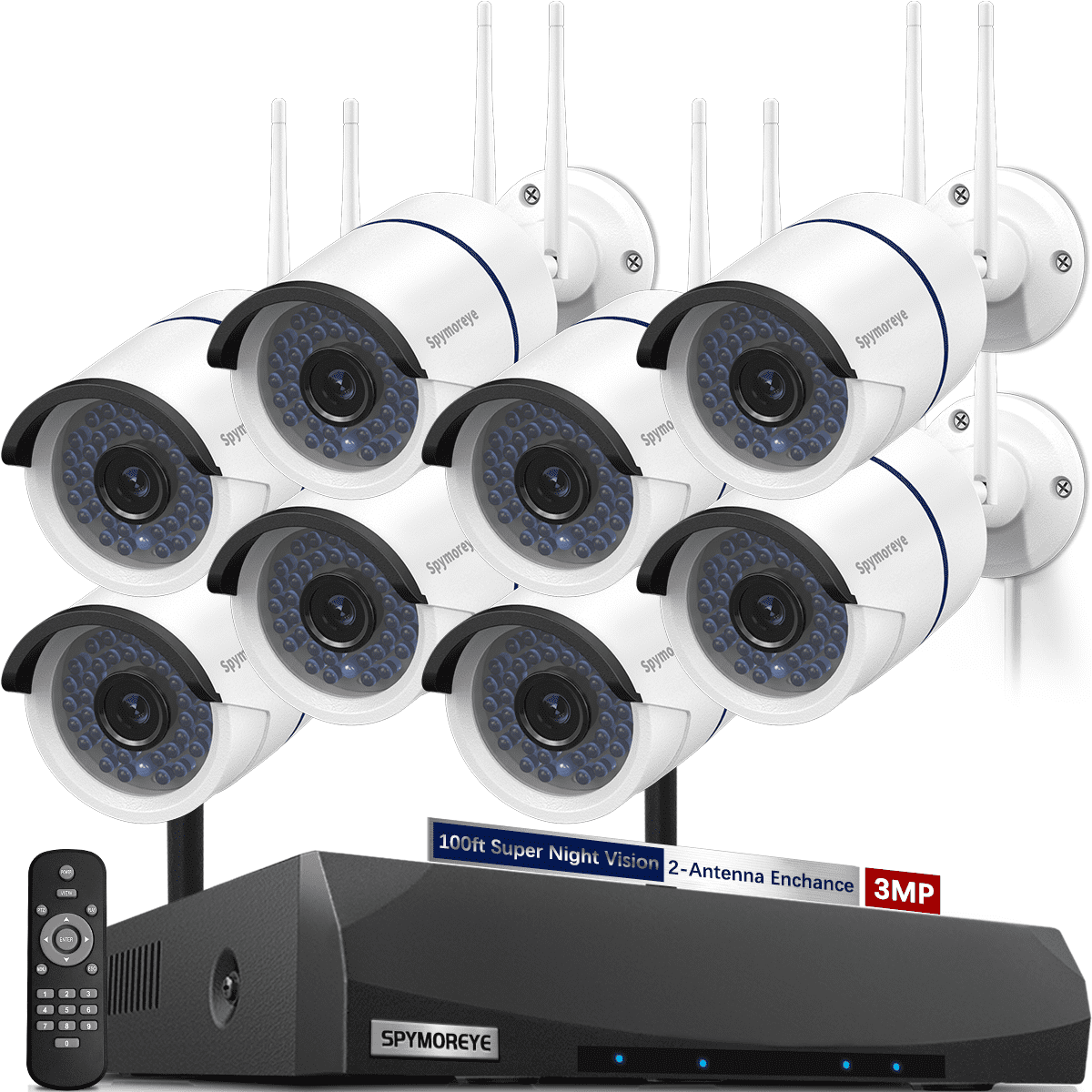 Spymoreye Dual Antennas Wireless Enhanced 2K 3.0MP Security Outdoor ...
