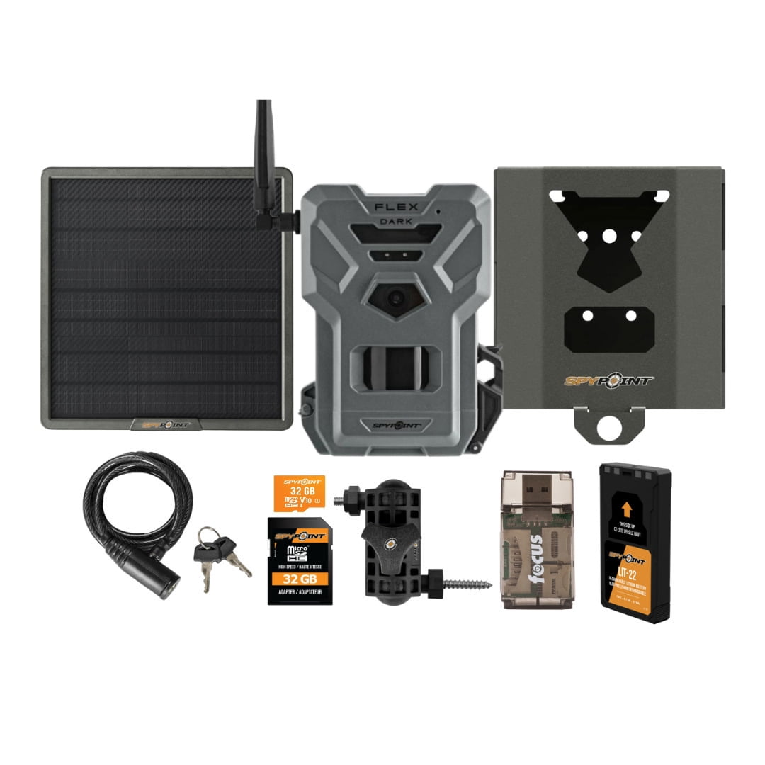 Spypoint FLEX-DARK GPS-Enabled Cellular Trail Camera (Gray) Bundle with ...
