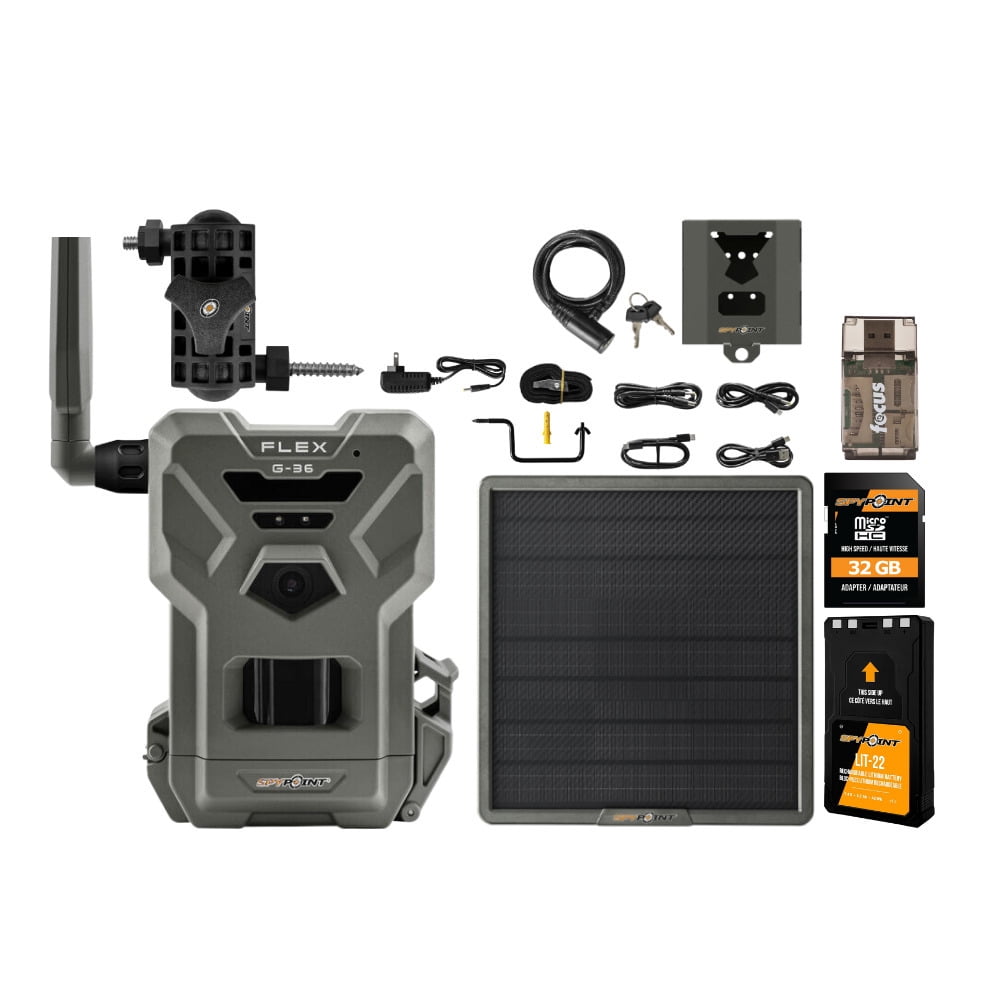 Spypoint FLEX-G 36MP Cellular Trail Camera Bundle with Lithium Battery ...