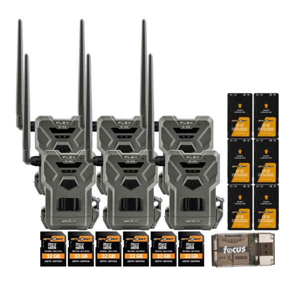 Spypoint FLEX-G36 Trail Camera (6-Pack) Bundle with Spypoint Lit-22 ...
