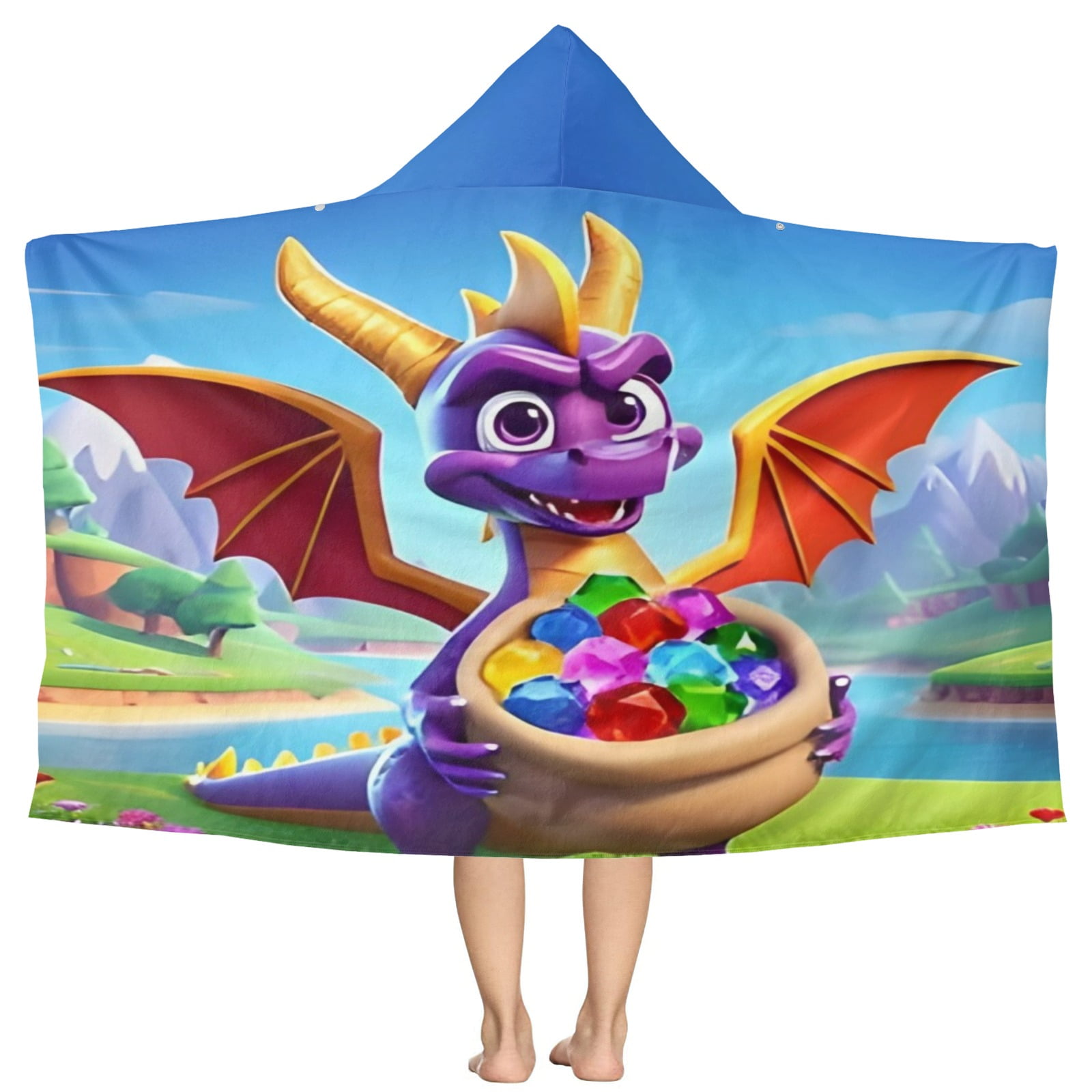 Spyro The Dragon Pattern Beach Poncho - Microfiber - Towel - Kids ...