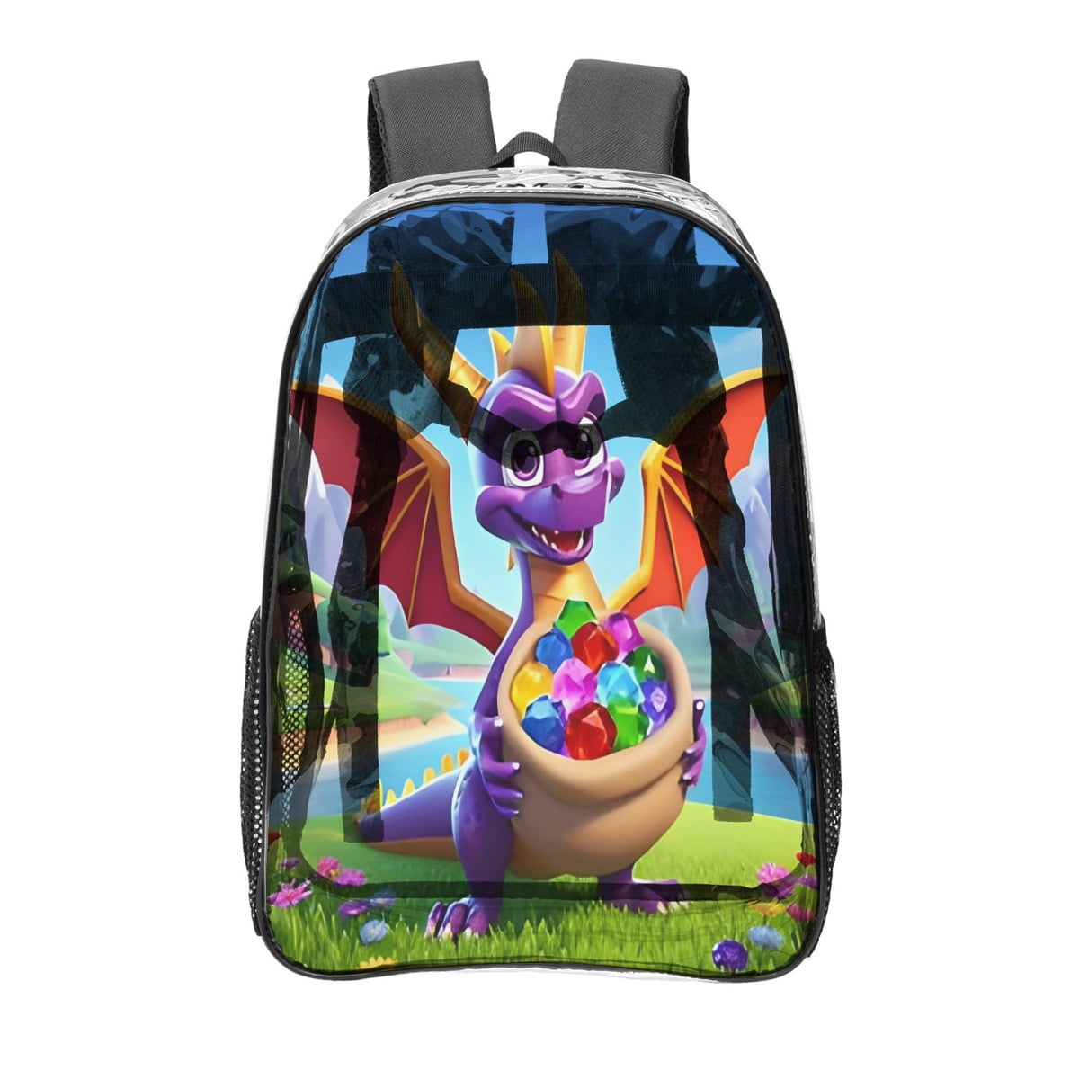 Spyro The Dragon Pattern Transparent Backpack Lightweight And ...