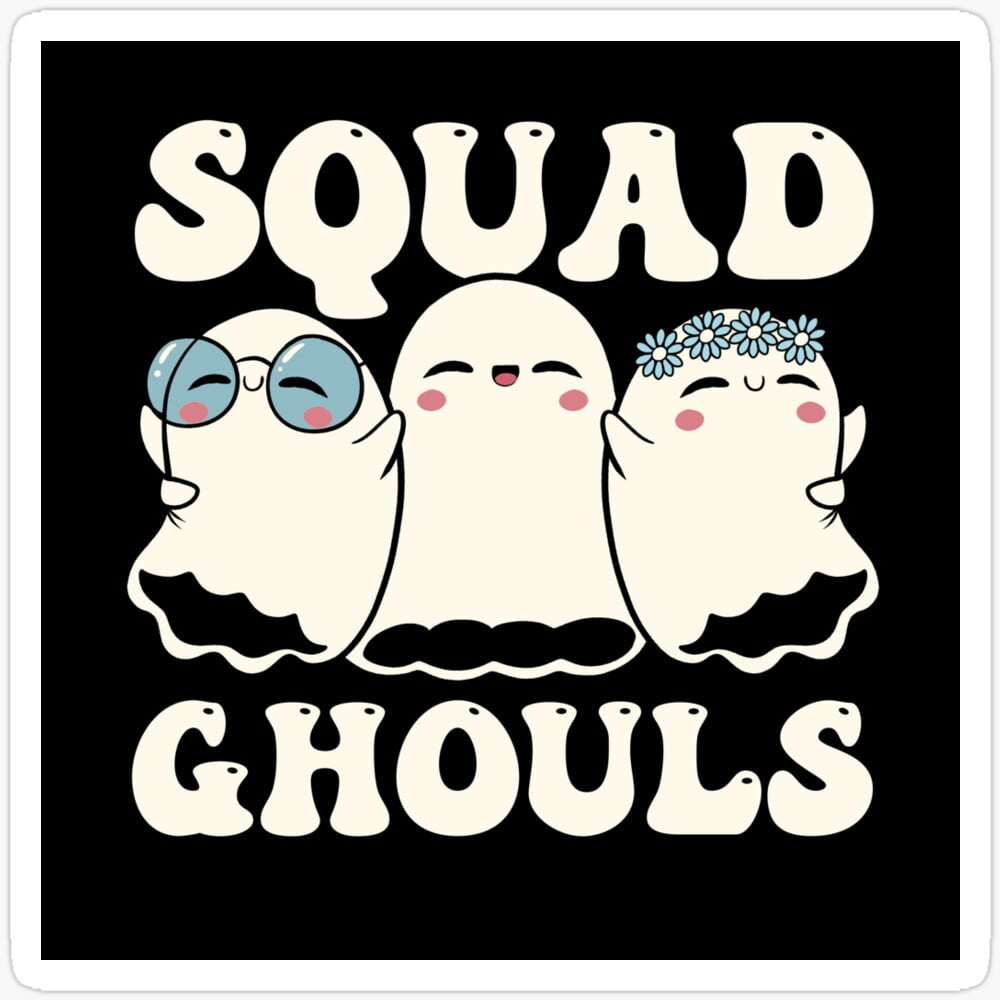 Squad Ghouls Halloween Cute Ghosts Sticker Phone Decal Water Bottle ...