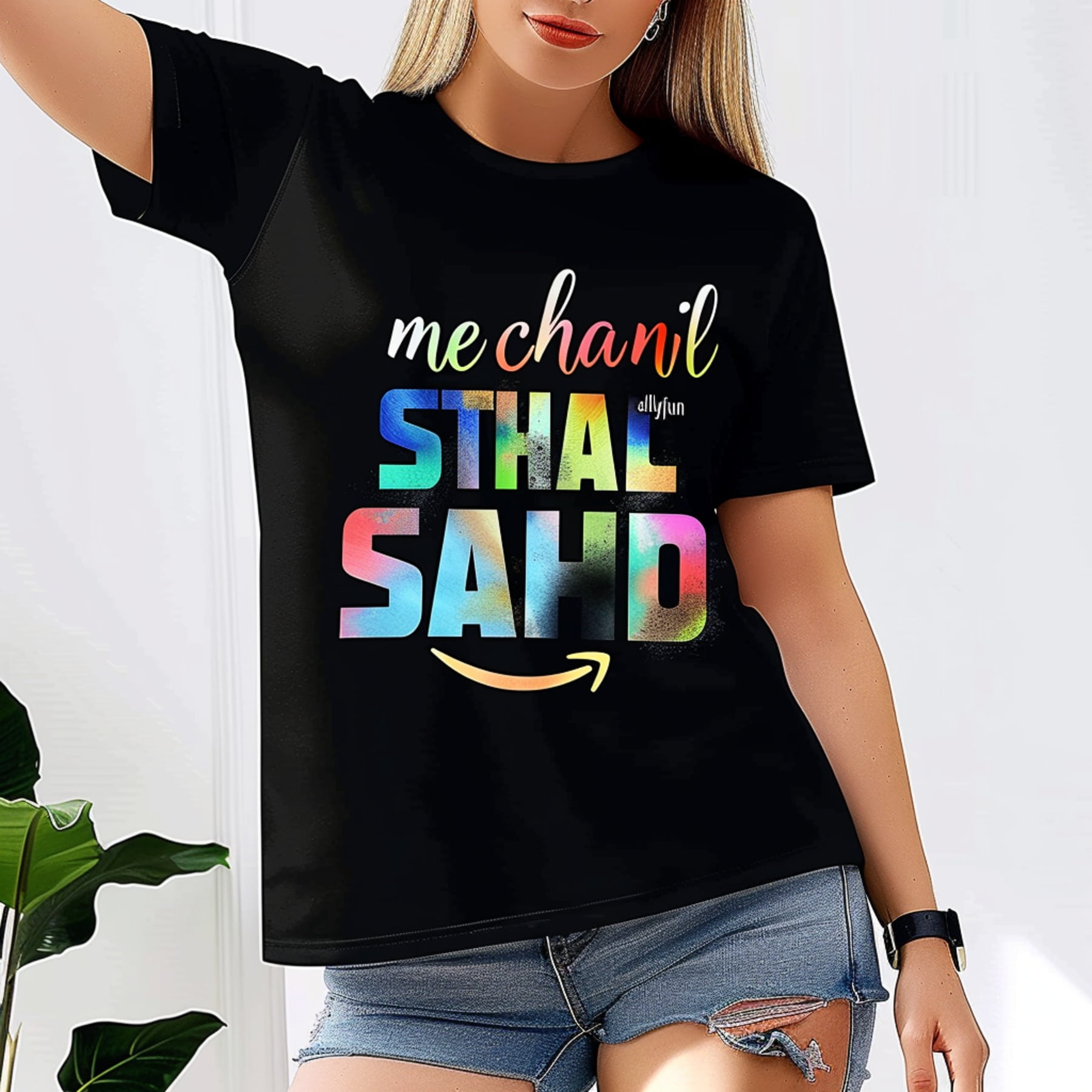 Squad Oversized T Shirt for Plus Size Women Colorful Lettering Trending ...