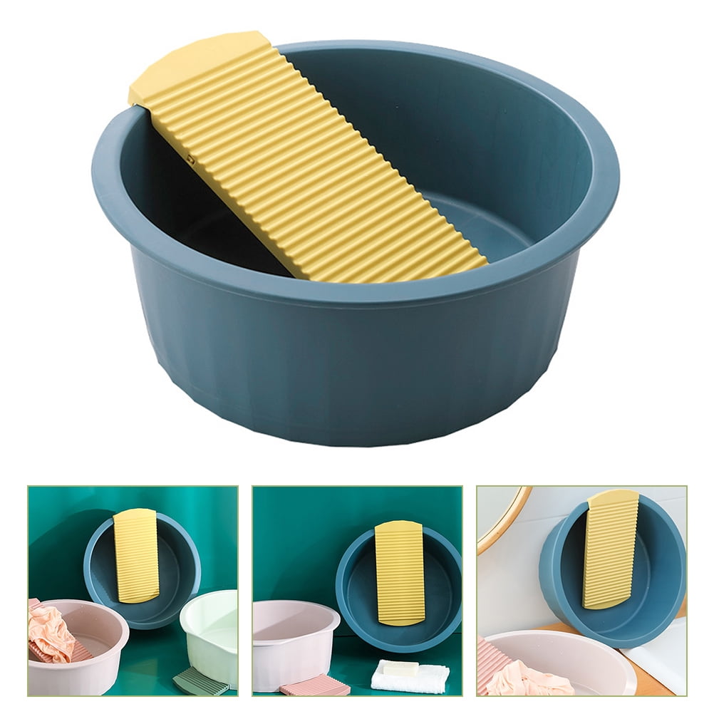 CATIEBYE Laundry Basin For Hand Washing Clothes Blue 1 Set 13.8x13.8x5 ...