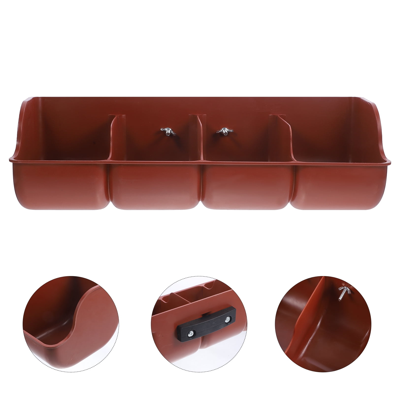 Squalise 1pc Pig Feeder Plastic Pig Feeding Groove 4-compartment Farm ...