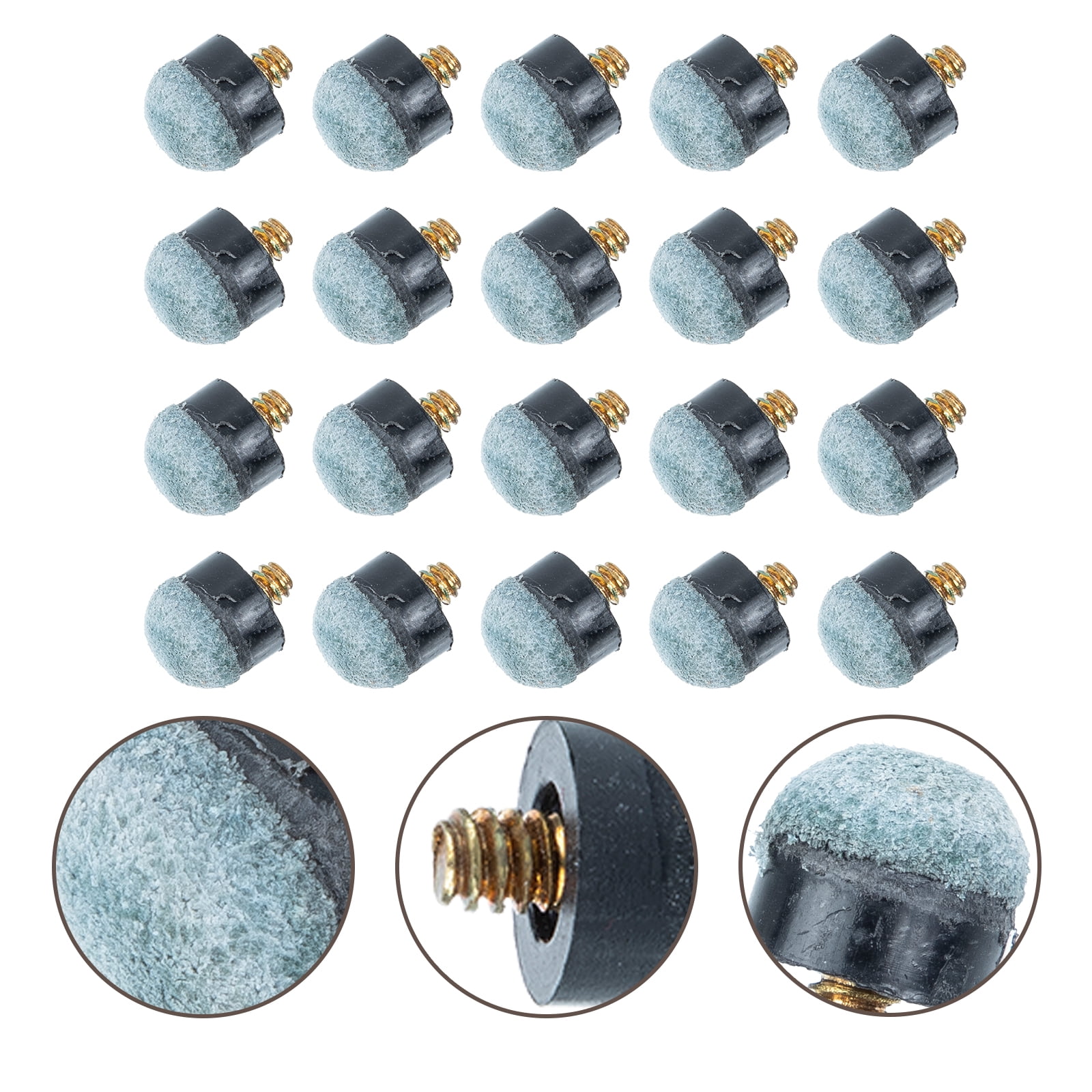 Squalise 20 Pcs Replacement Pool Cue Tips Billiard Cue Leather Tips ...