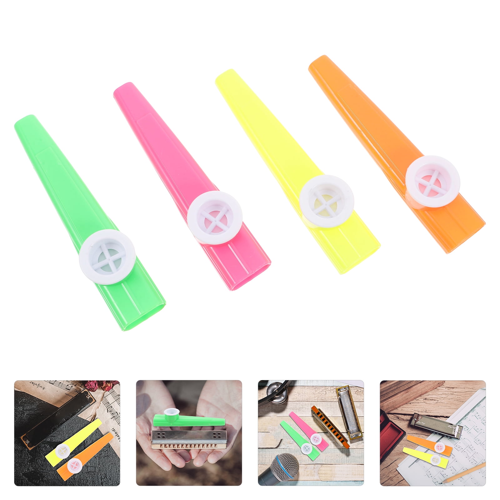 Squalise 24pcs Colorful Kazoo Musical Instrument Portable Flutes ...