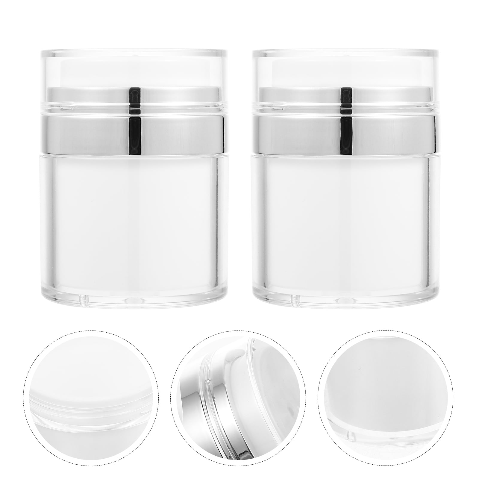 Squalise 2Pcs Pump Lotion Bottles Airless Lotion Containers Portable ...