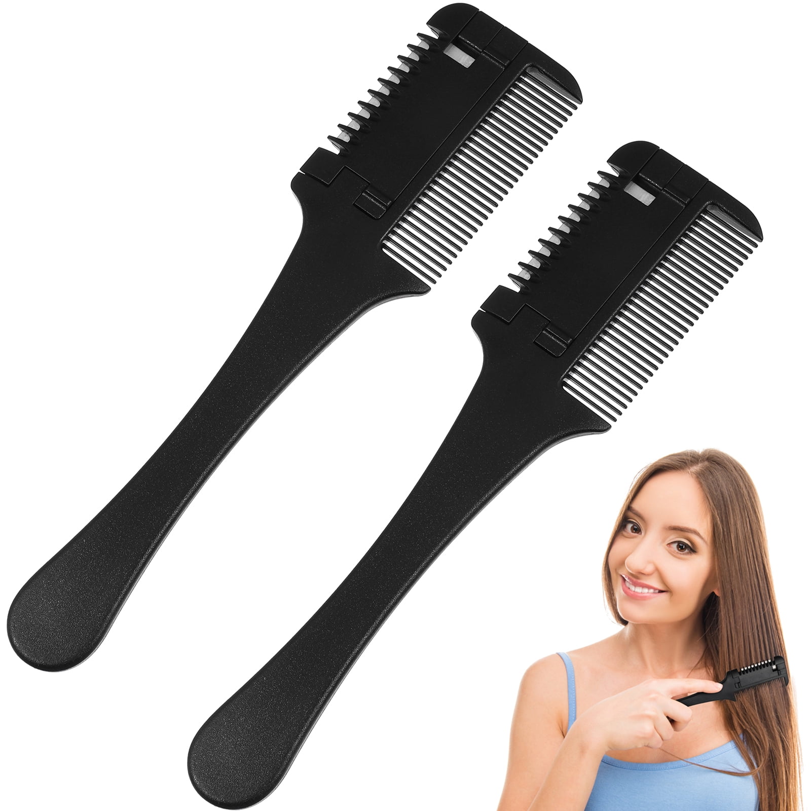 Squalise 2pcs Hair Cutter Comb Double Hair Razor Trimmer Blades ...