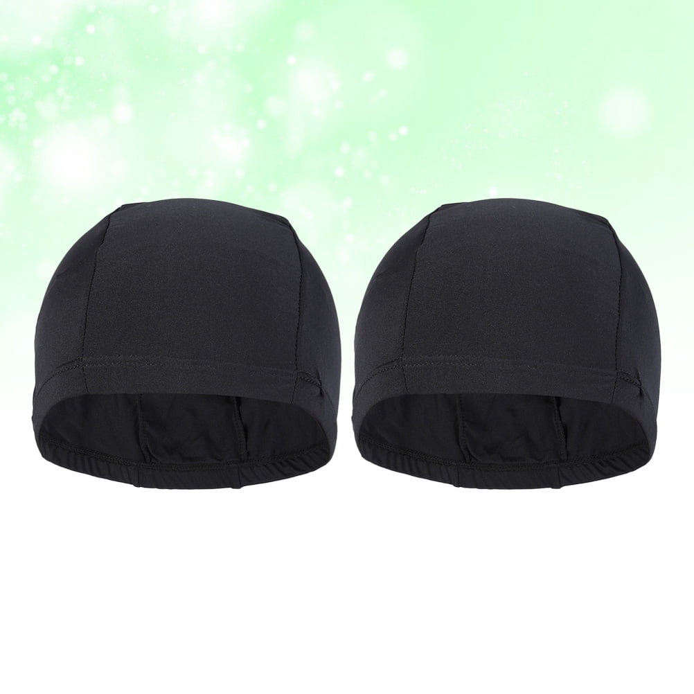 Squalise 2-Pack Stretchable Polyester Swim Caps for Adults, Comfortable ...