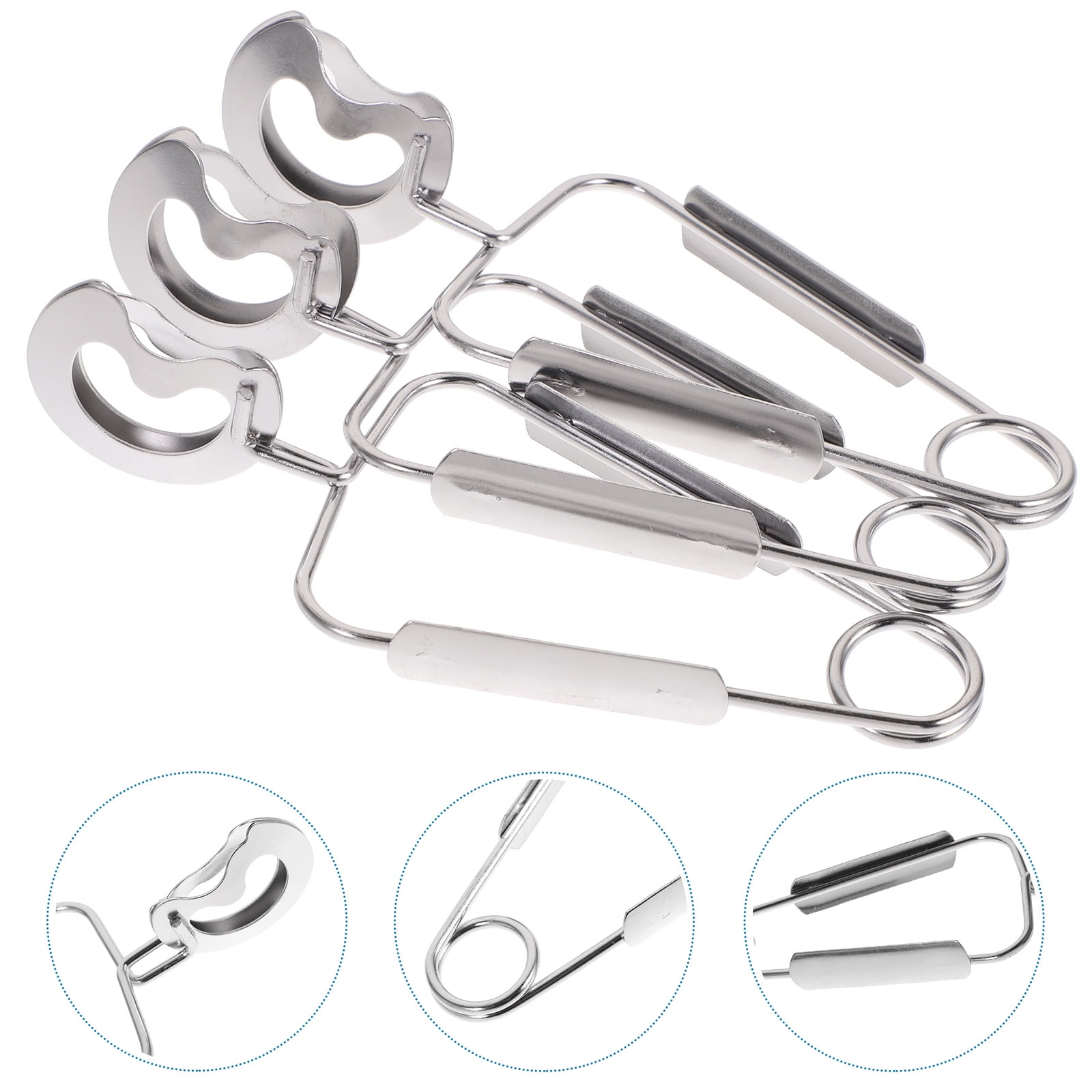 Squalise 3Pcs Spring Food Clamp Stainless Steel Food Tong Escargot ...