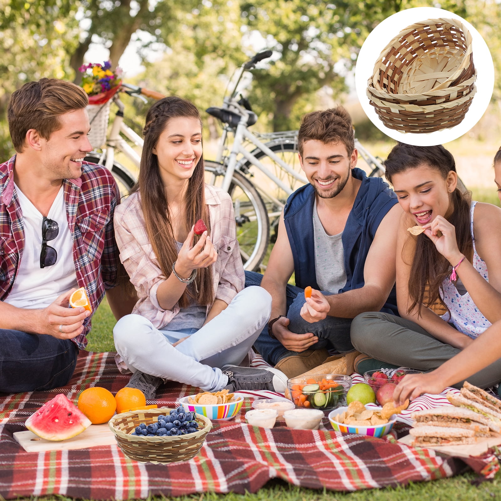 Squalise 3pcs Bamboo Storage Baskets Candy Storage Containers Practical ...