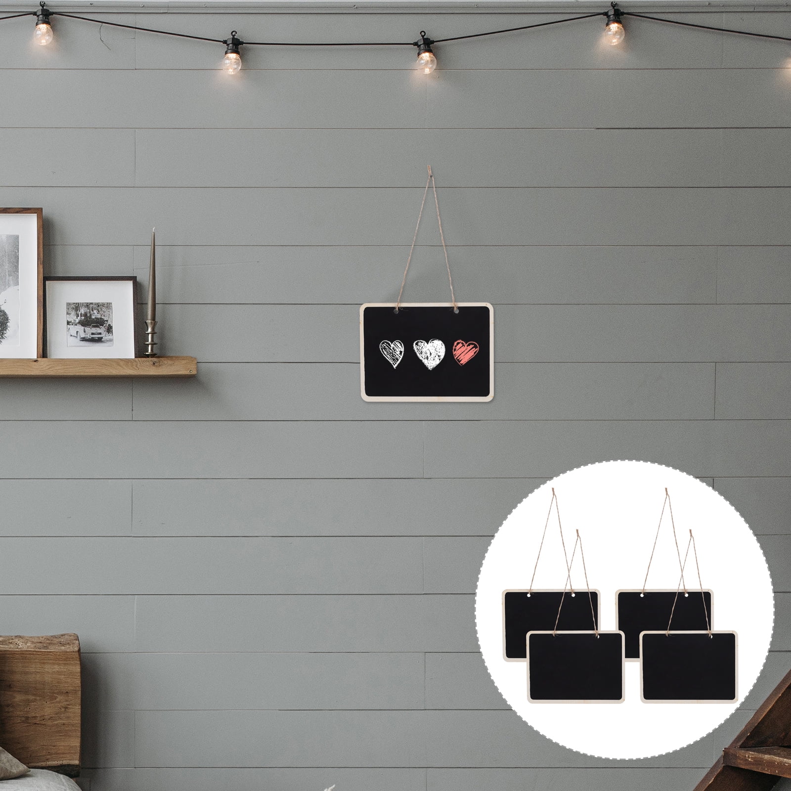 Moluckfu Mini Chalkboards Black 4Set 6.3 x 4.7 x 0.1in Double Sided ...