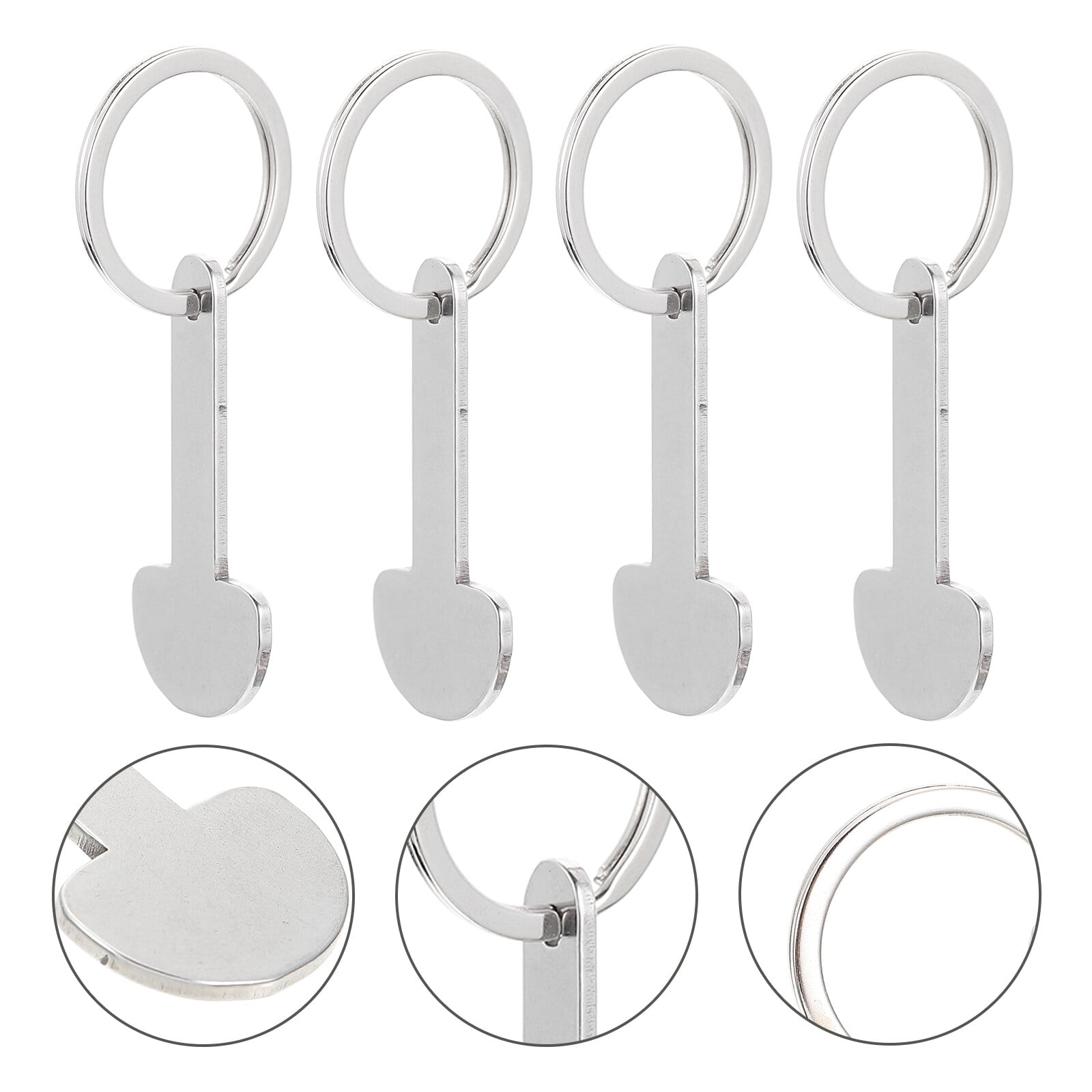 OUNONA Shopping Trolley Token Key Ring Made of Zinc Alloy Silver Color ...