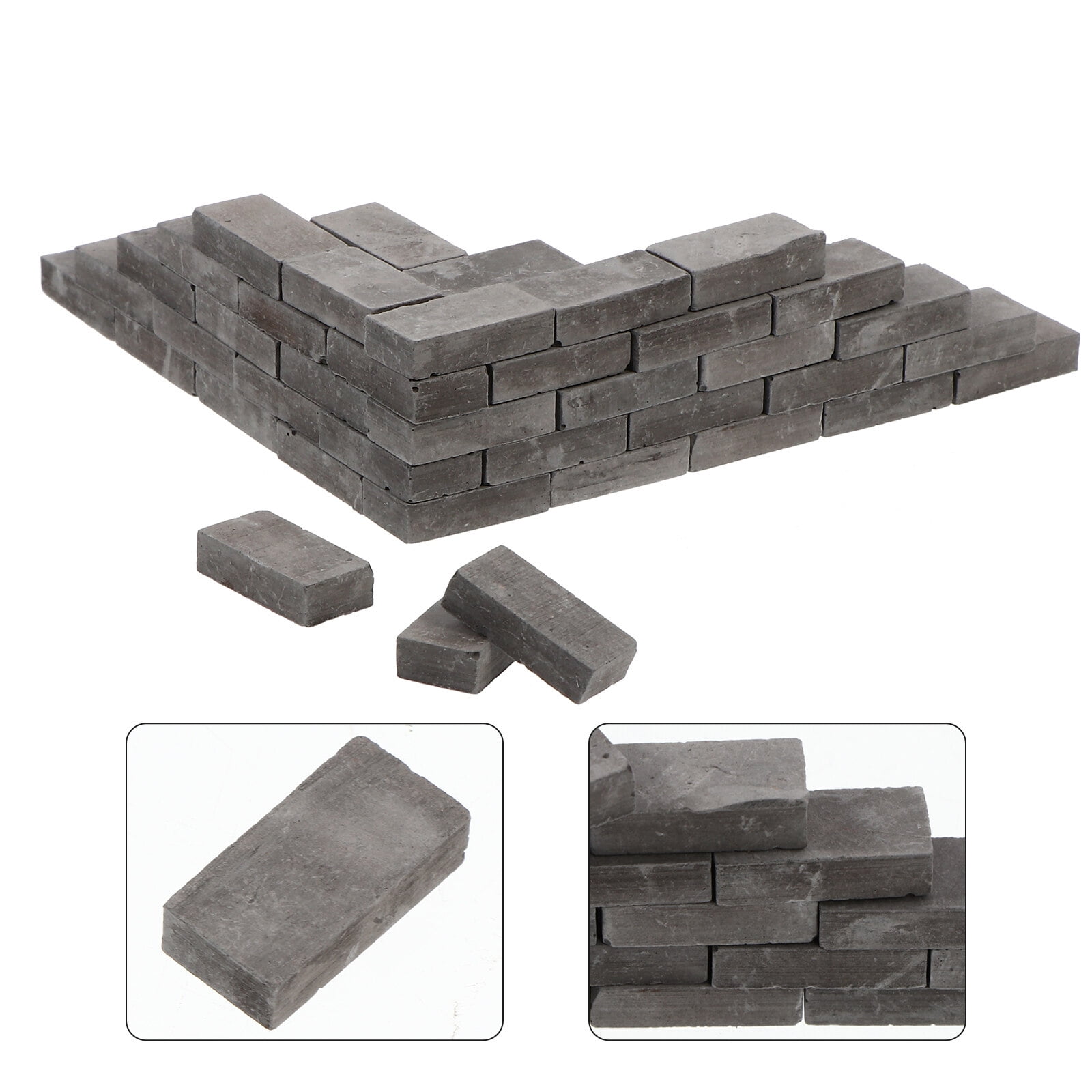 Squalise 50pcs Miniature Brick Model DIY Garden Courtyard Accessory ...
