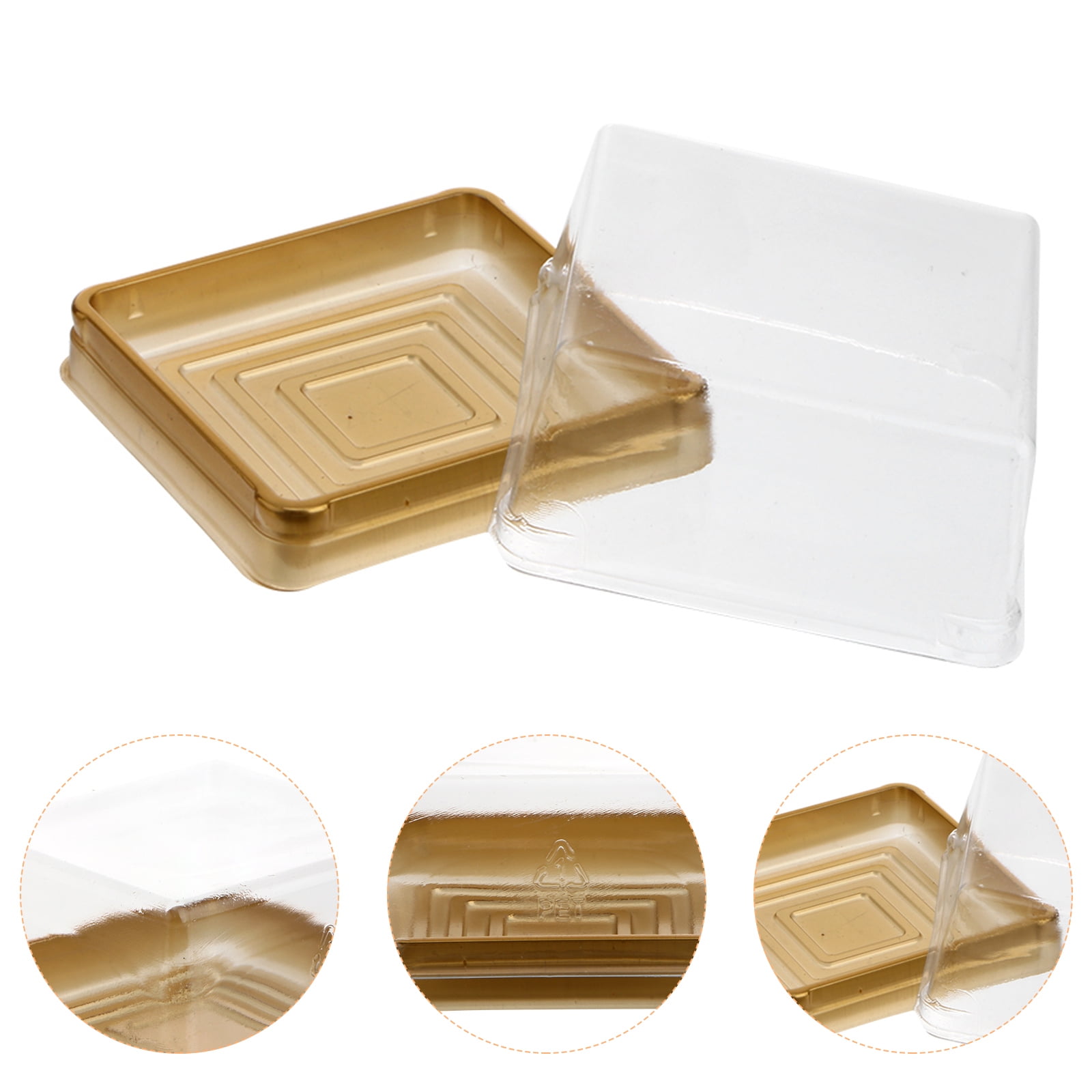 Squalise 50pcs Plastic Square Moon Cake Boxes Egg-Yolk Puff Container ...