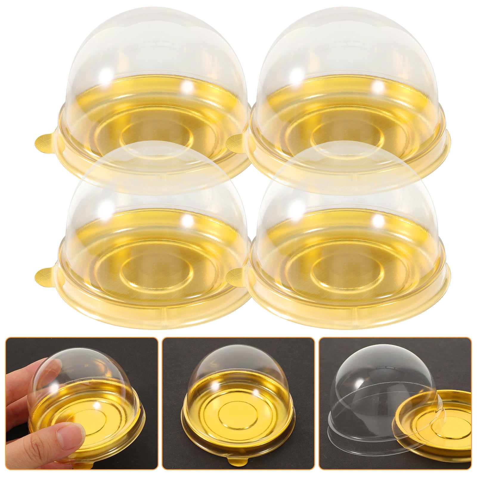 Squalise 50pcs Round Plastic Egg-Yolk Puff Blister Box Container ...