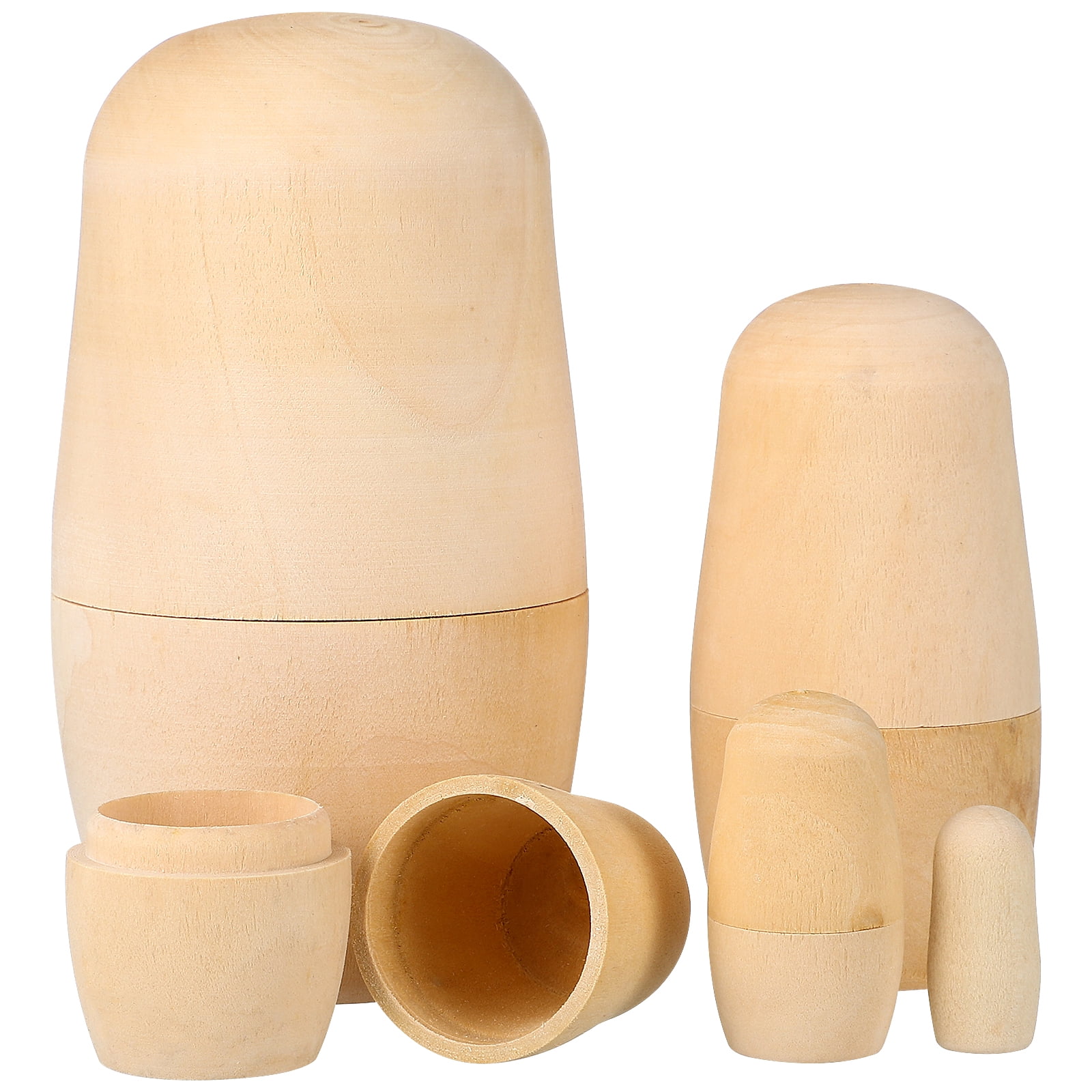 Squalise 5Pcs Nesting Dolls, Plain Nesting Dolls Blank Unfinished ...
