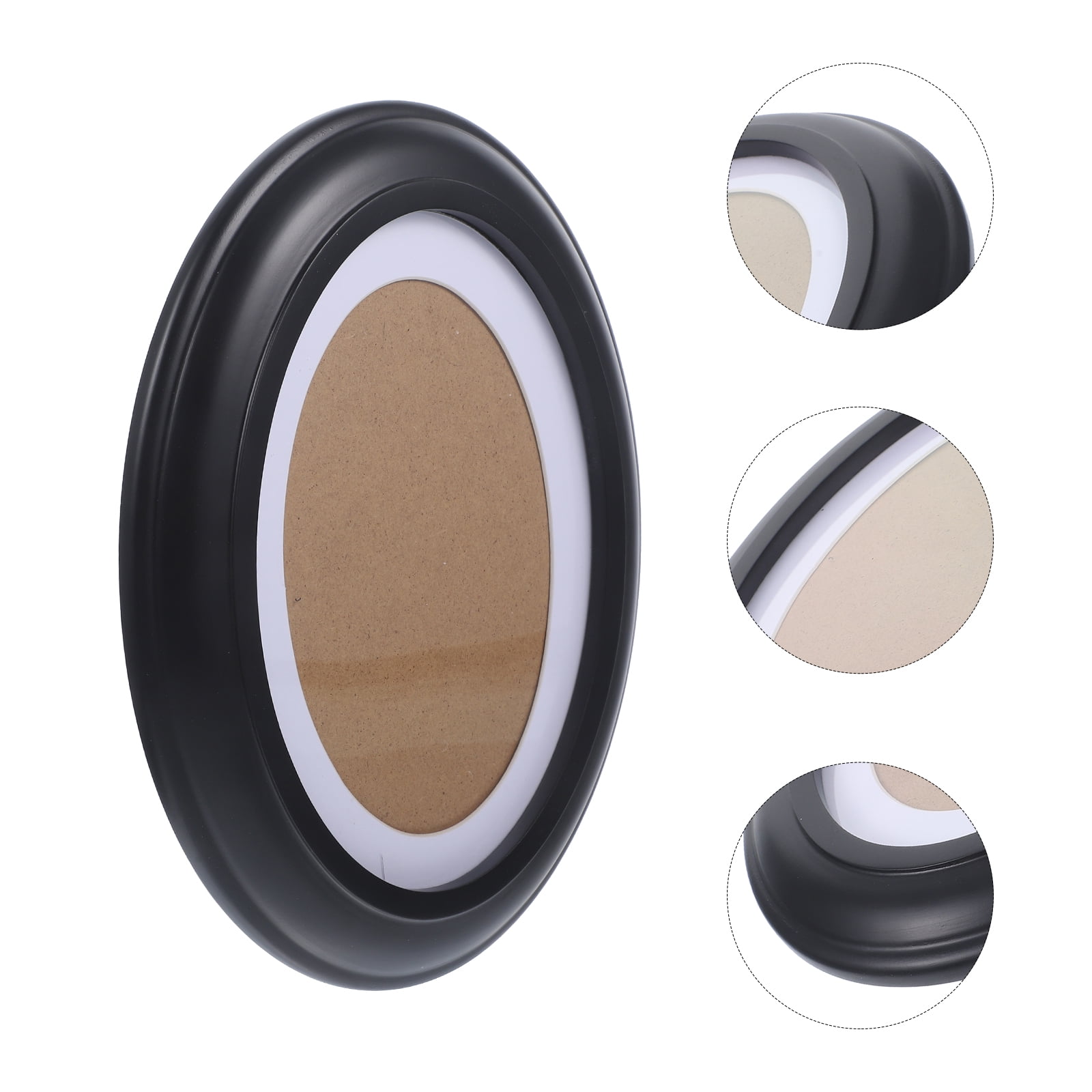 Squalise 7 Inch Oval Wooden Photo Frame Wall Hanging Black Picture ...