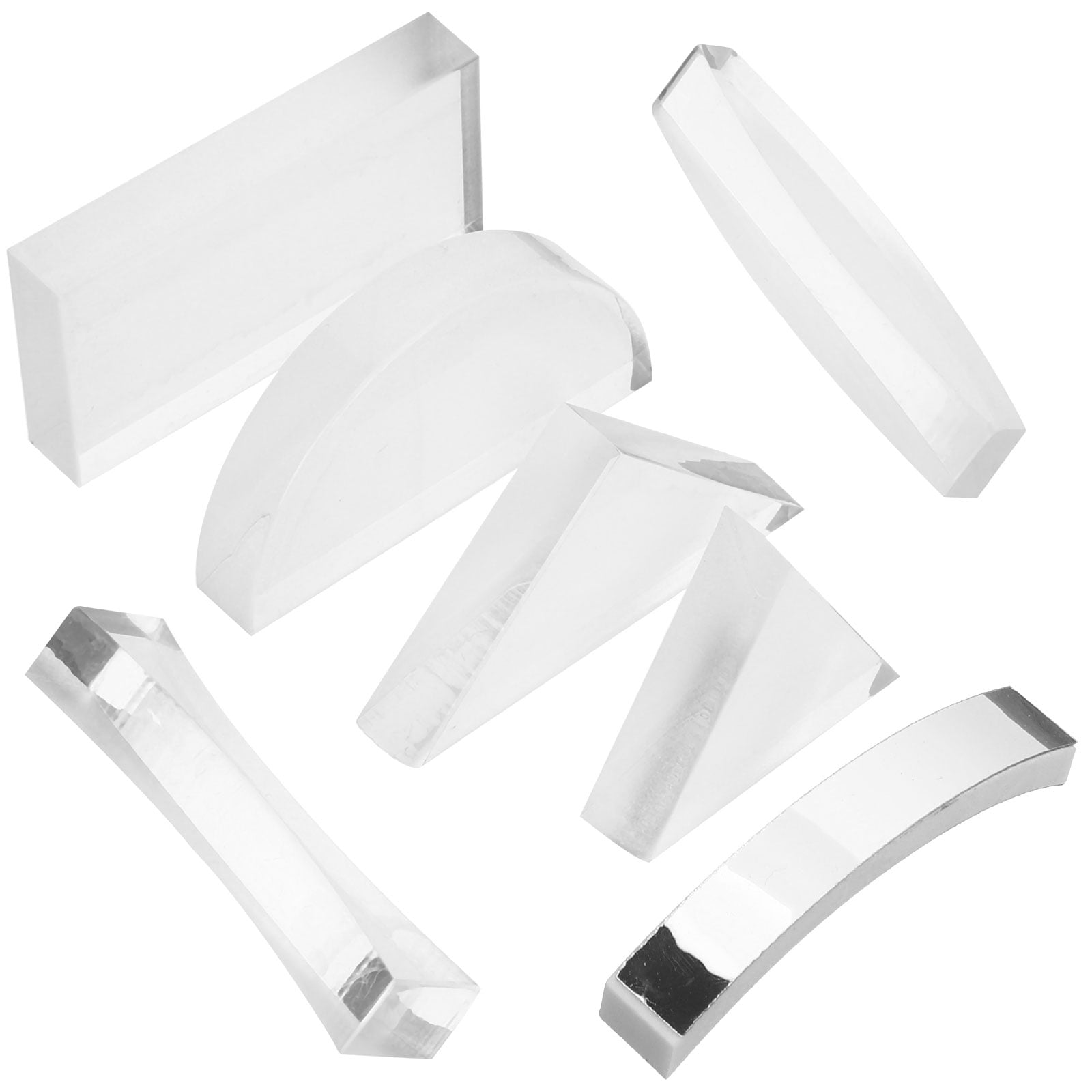 Squalise 7pcs Physics Optical Lens Glass Concave Convex Lens Science ...