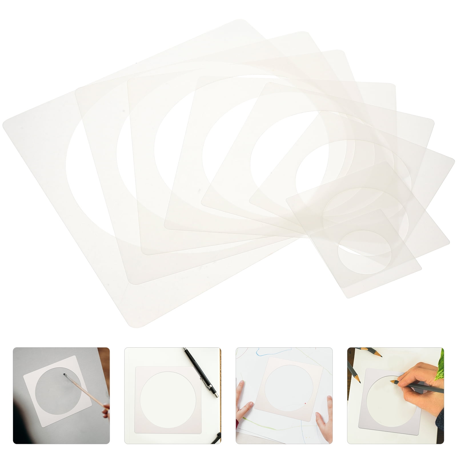 Squalise 8Pcs Painting Stencils Circle Shape Drawing Templates Creative ...
