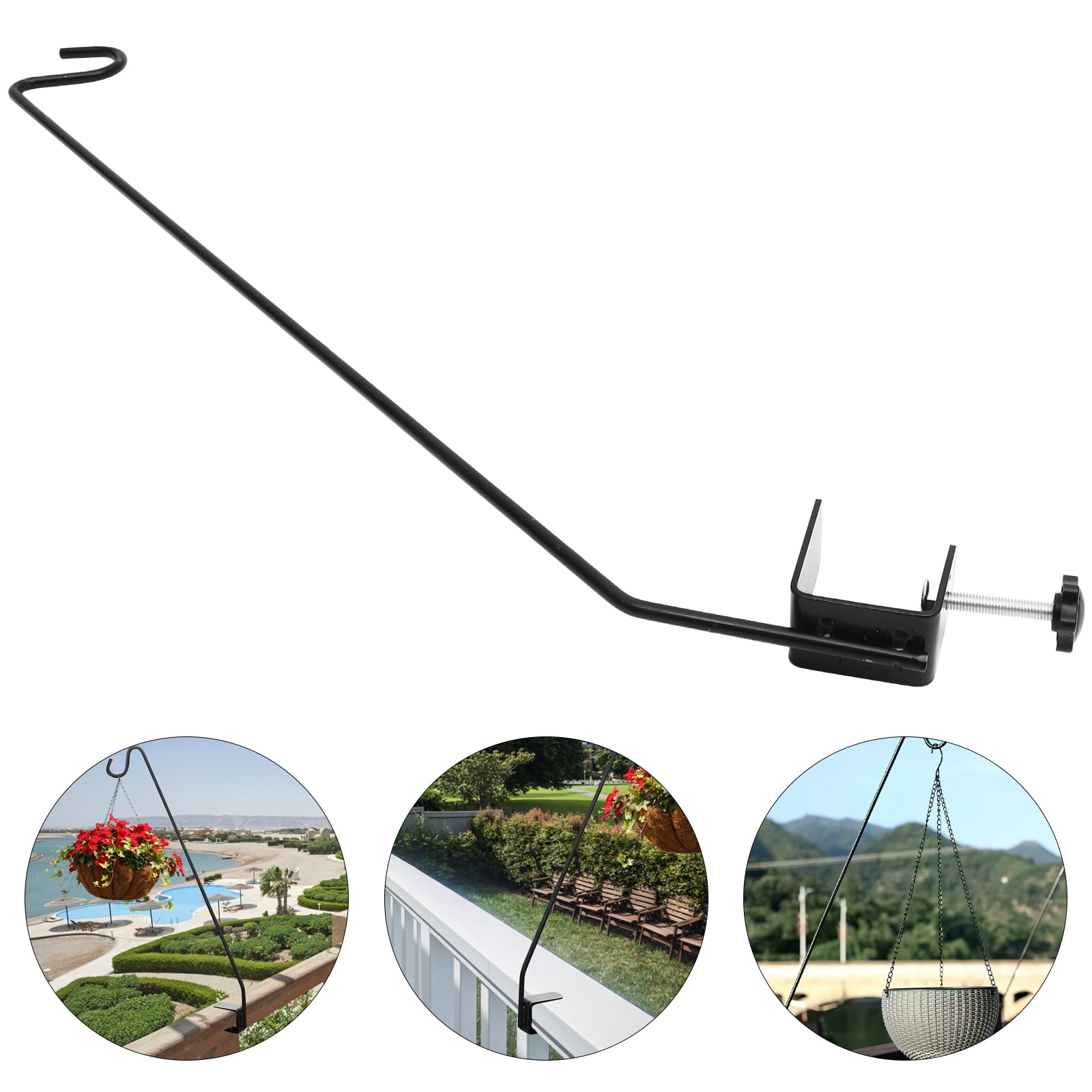 Squalise Fence Deck Hook Heavy Duty Metal Shepherd Hook Garden Lantern ...