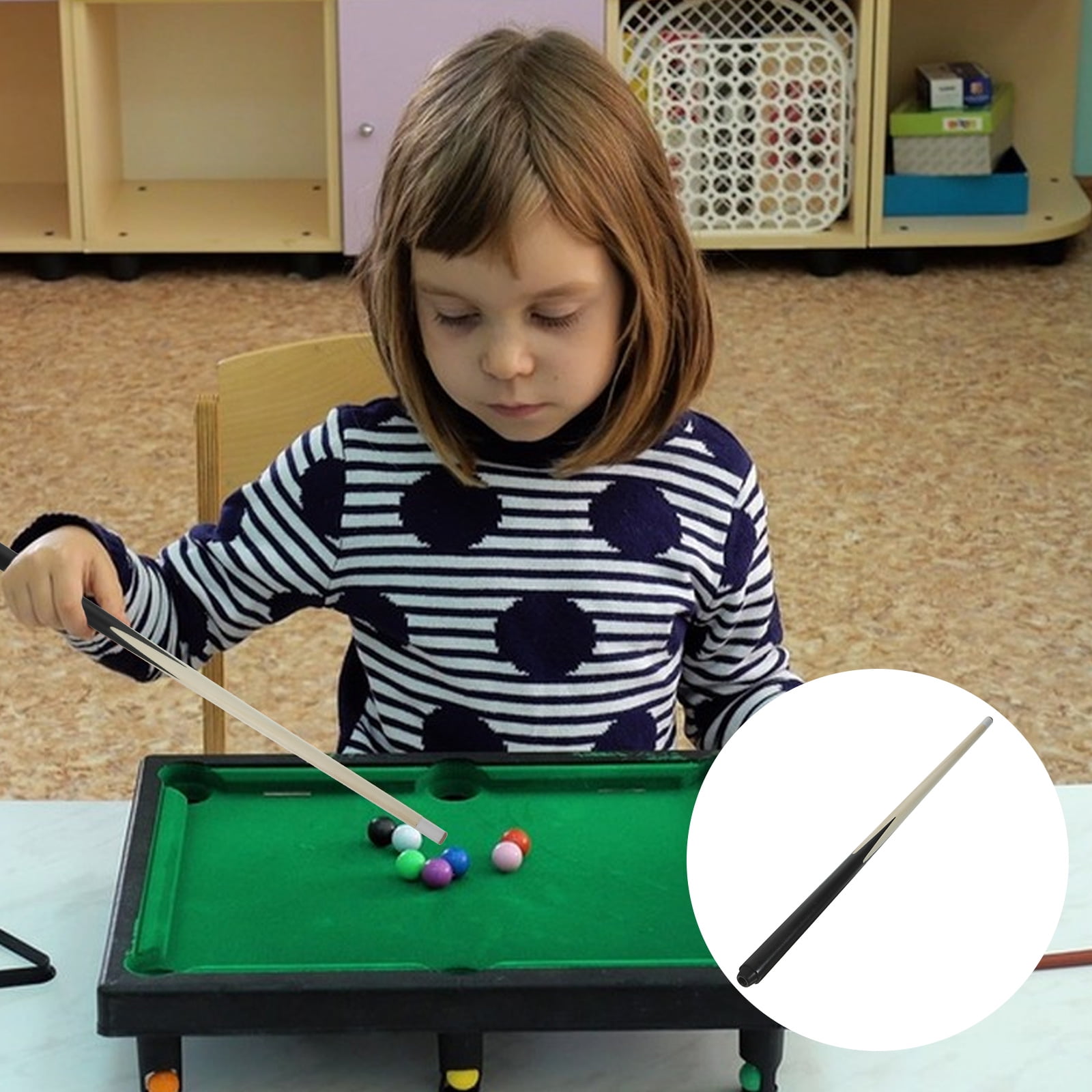 Squalise Kids Short Pool Cue Billiard Wooden Rod House Bar Pool Cue ...