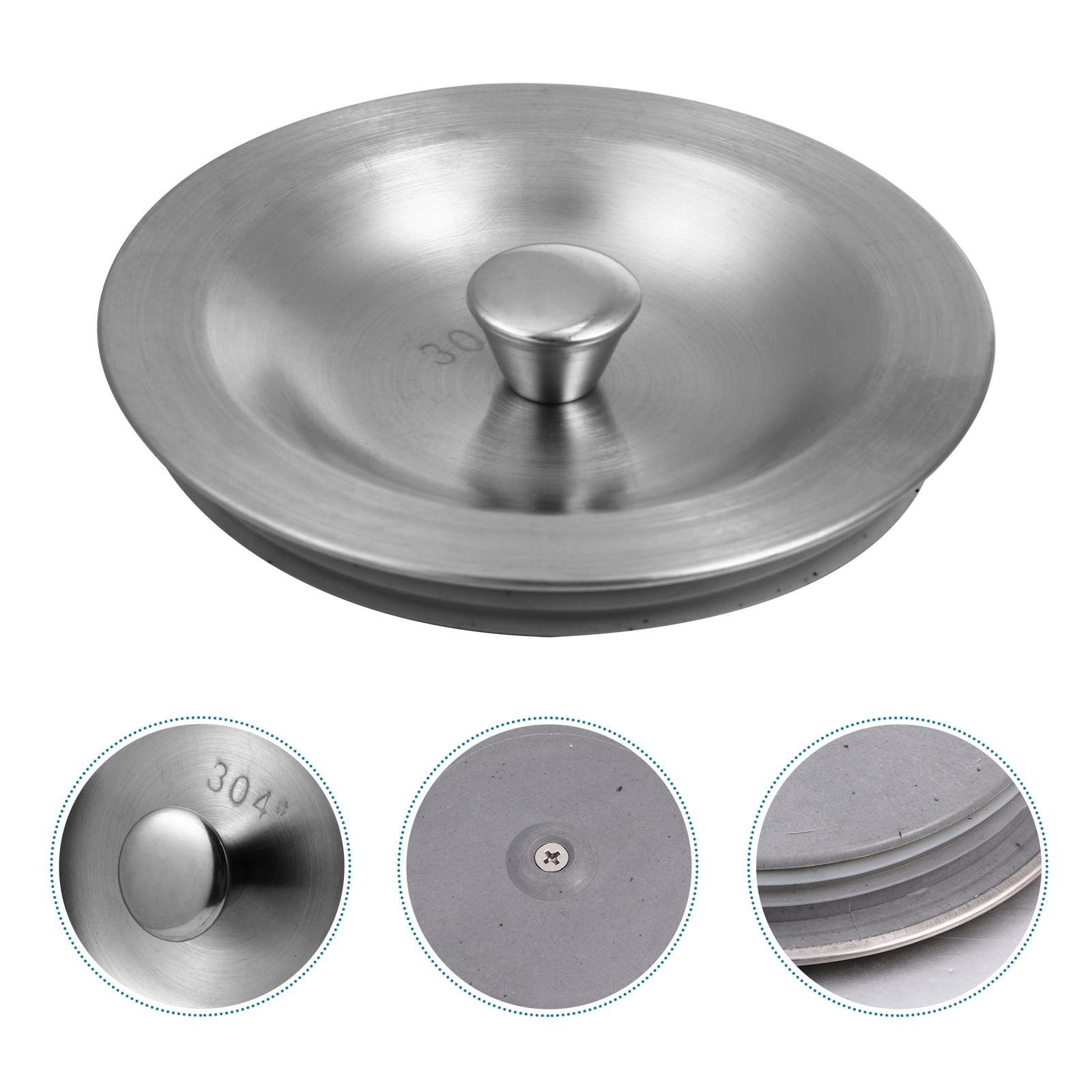 OUNONA Stainless Steel Sink Stopper for Kitchen Silver Color Fits Most ...