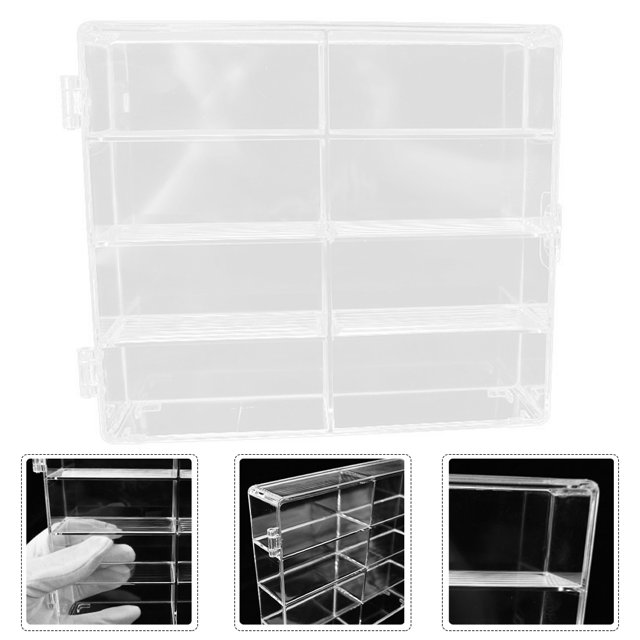 Squalise Plastic Model Display Case Compartments Showcase Organizer Box ...