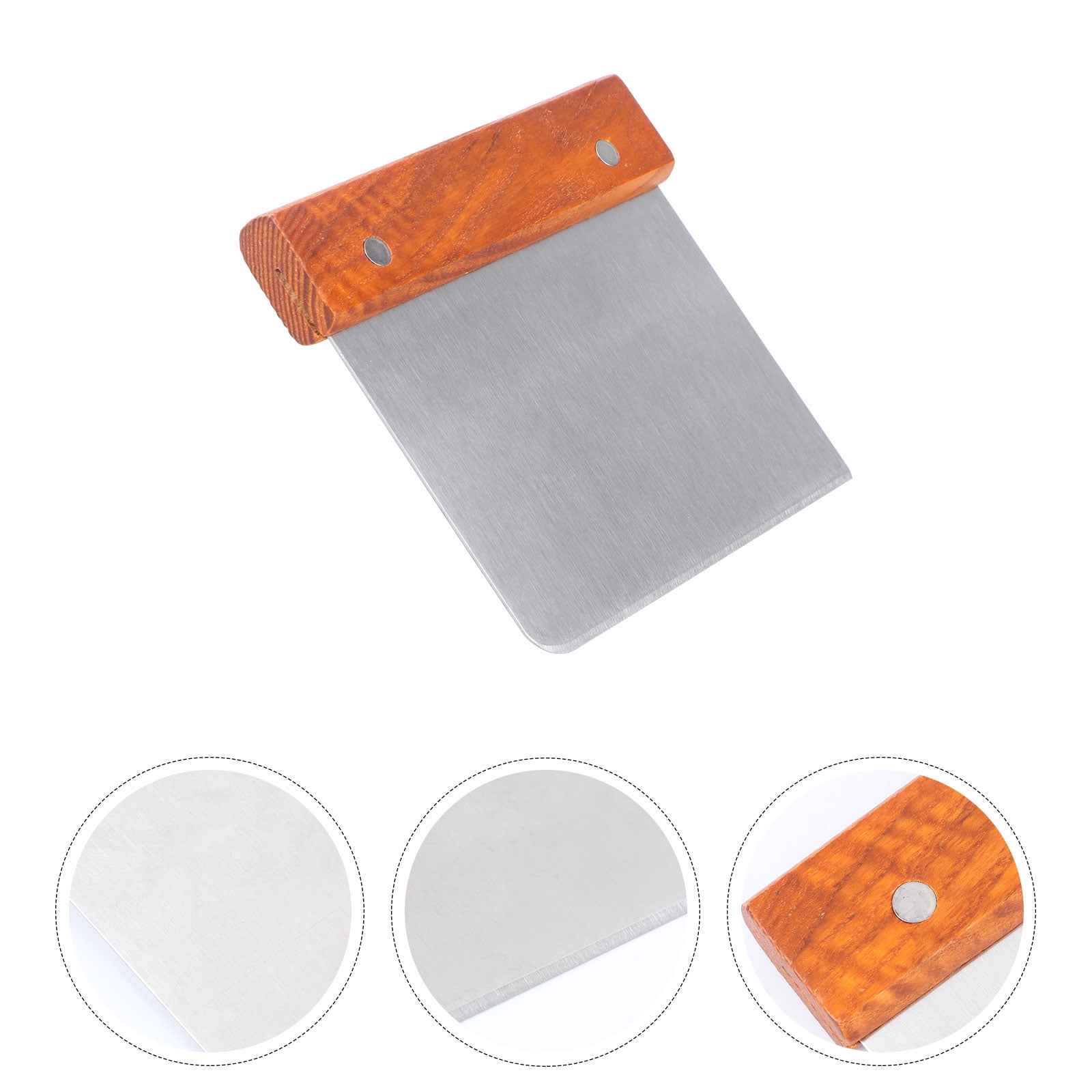 OUNONA Stainless Steel Dough Cutter with Wood Handle for Easy Cutting ...