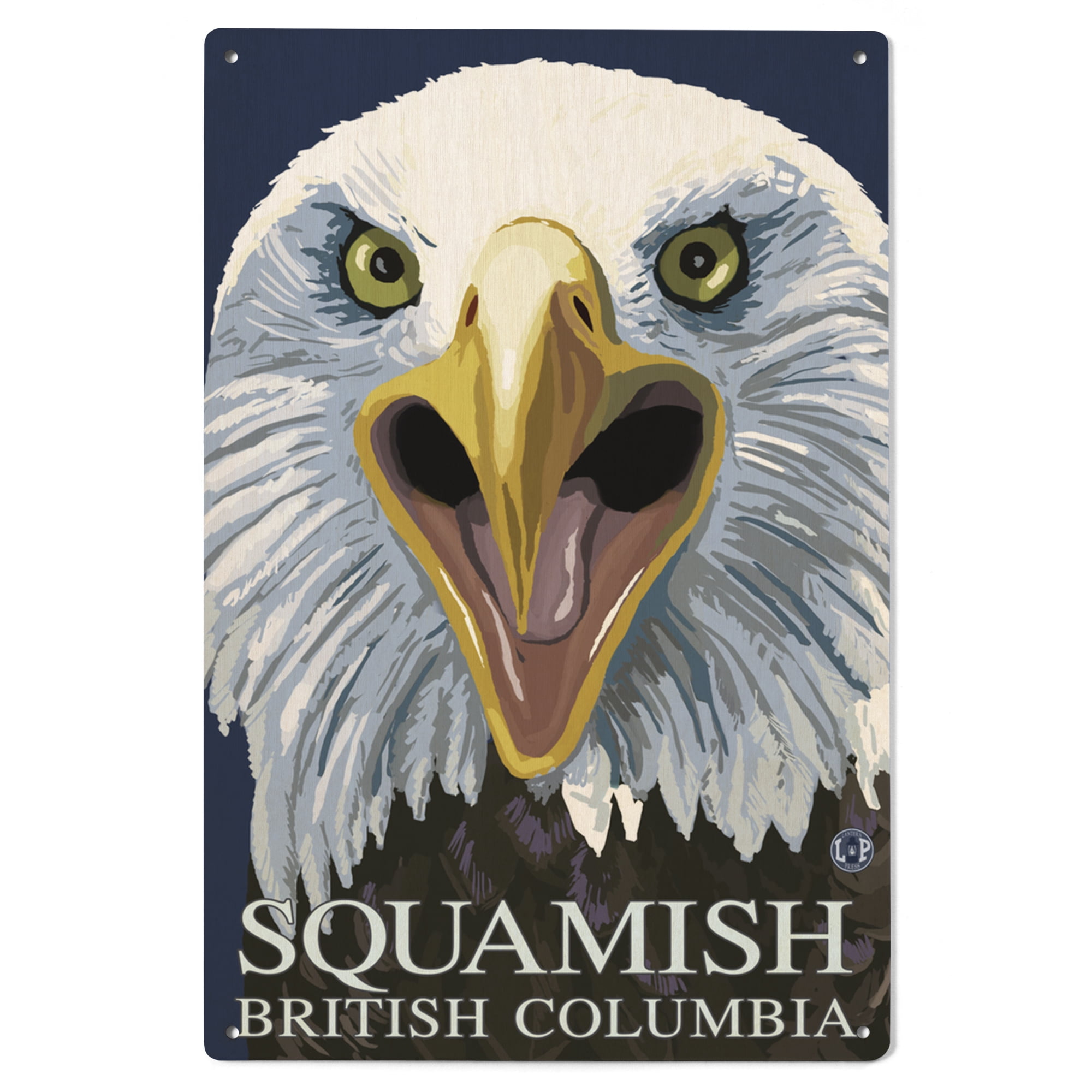 Squamish, BC, Eagle Screaming Birch Wood Wall Sign (6x9 Rustic Home ...