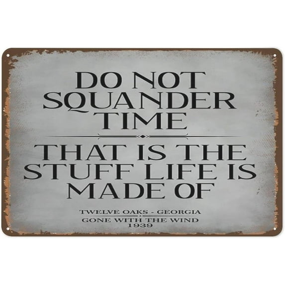 Do not Squander Time Vintage Tin Sign Home Wall Decor Art Room for Home ...
