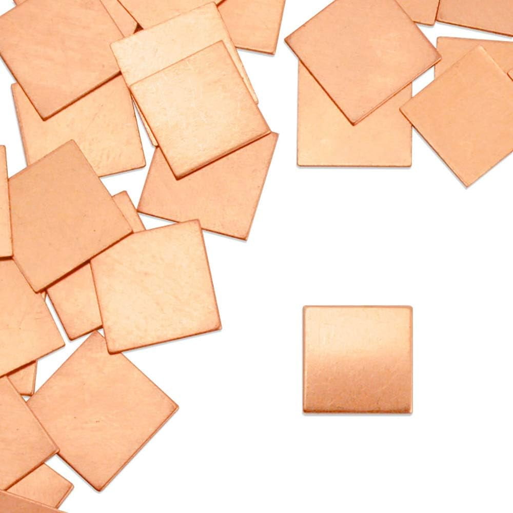Square, 1/2", Premium Metal Stamping Blanks (24 Pack) (Copper ...