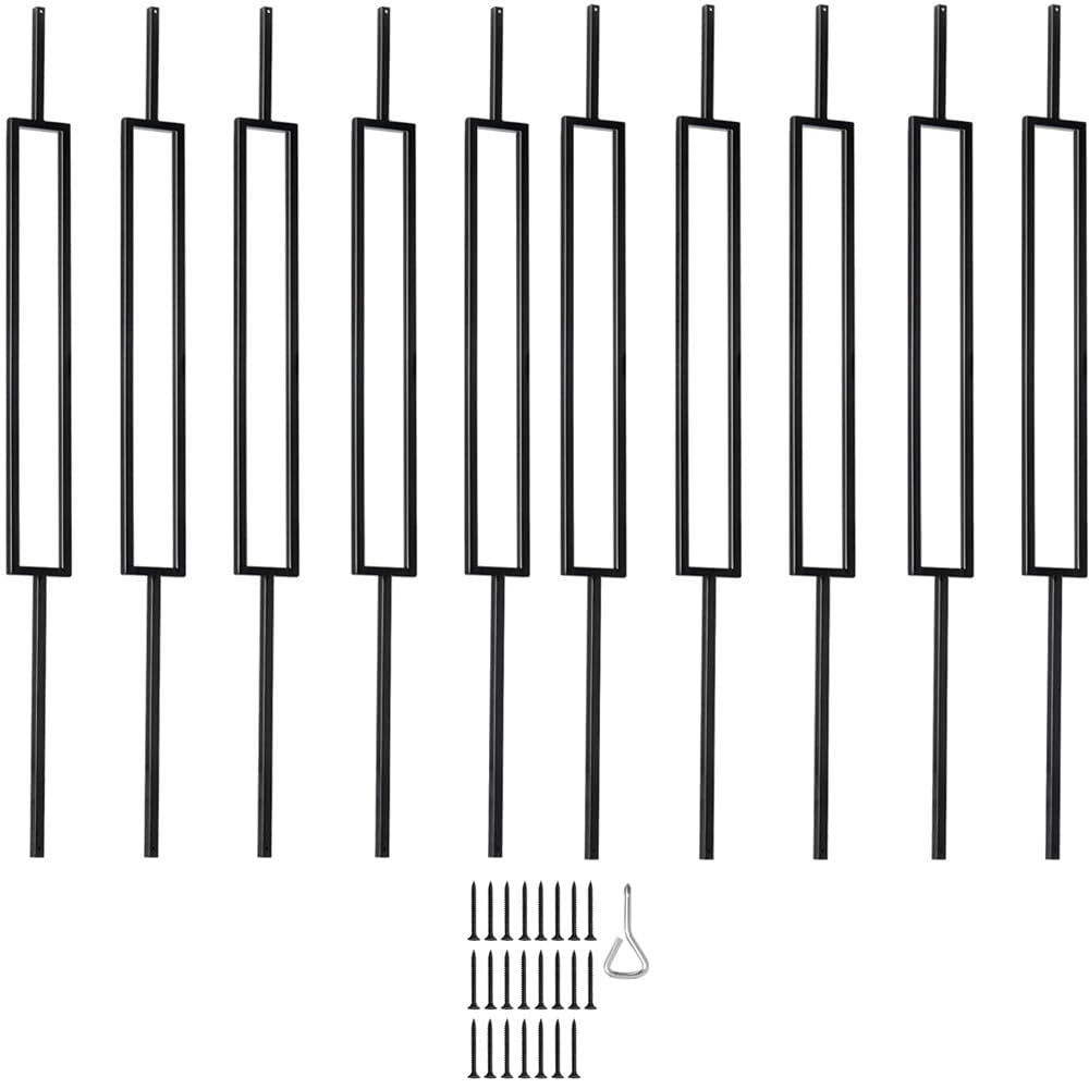 Square 1/2" X 44" Wrought Iron Plain Balusters Hollow Iron Spindles for ...