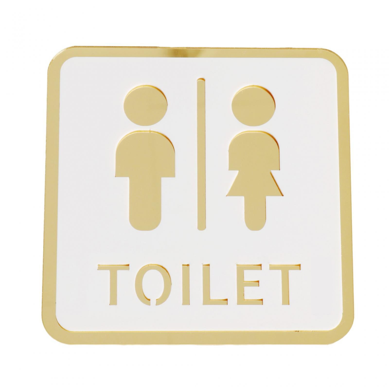 Square 12cm Bathroom Sign Acrylic Washroom Plaque Door Signage Decor ...