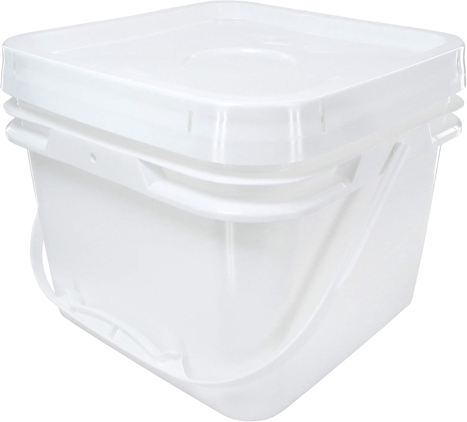 Square 2-Gallon Bucket with White Snap-on Lid - Walmart.com