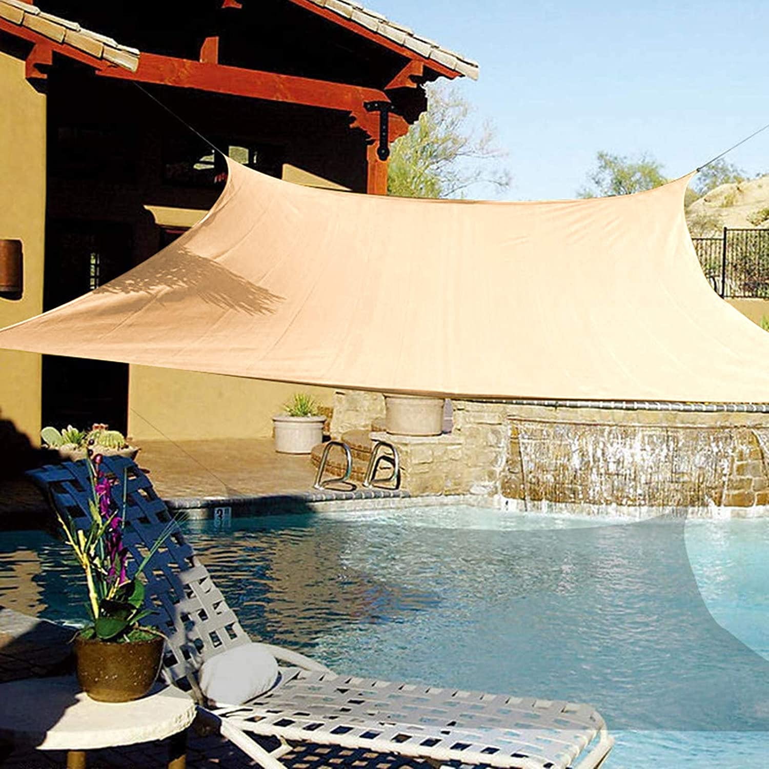 Square 20ft X 20ft Sun Shade Sail Uv Top Canopy Patio Lawn Square ...