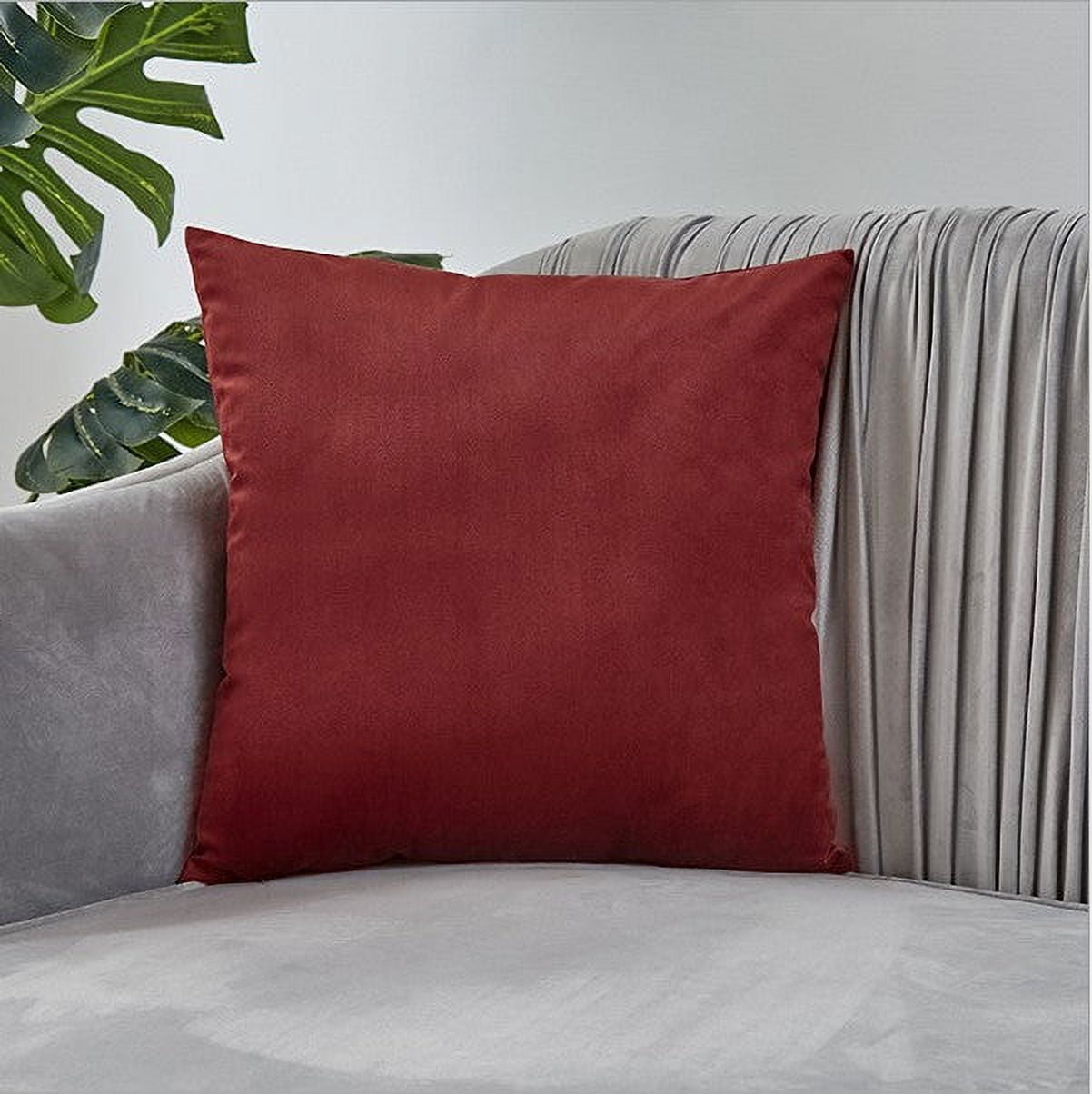 Square 22''x22'' Pack of 2 Velvet Solid Colors Pillow Covers (With or ...