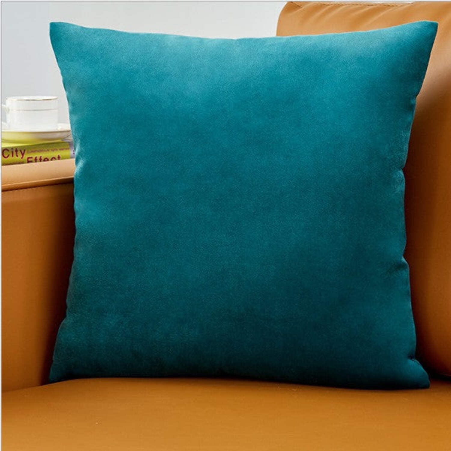 Set of 2 Velvet Solid Colors Pillow Covers (With or Without Inserts ...