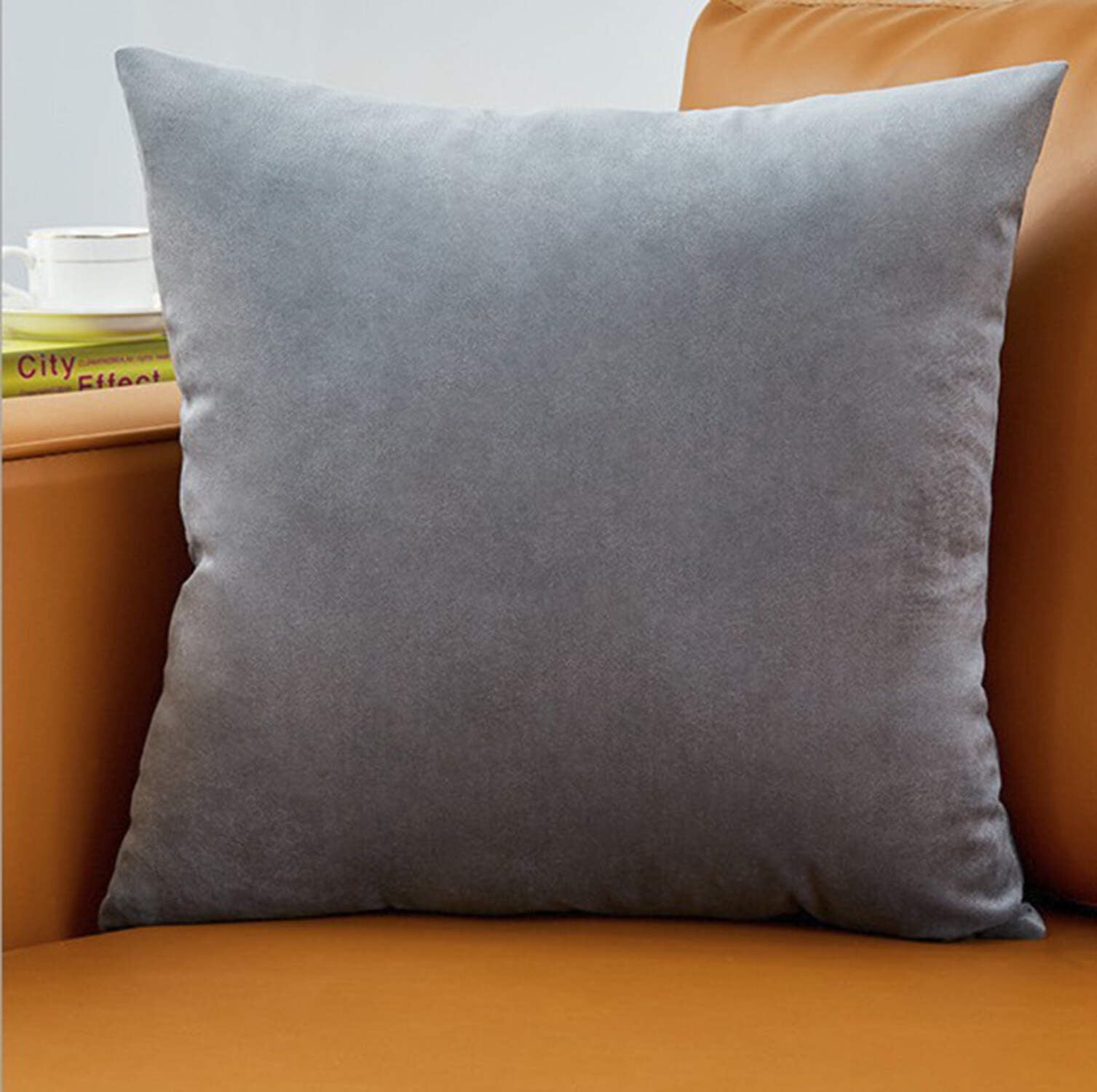 Set of 2 Velvet Solid Colors Pillow Covers (With or Without Inserts ...